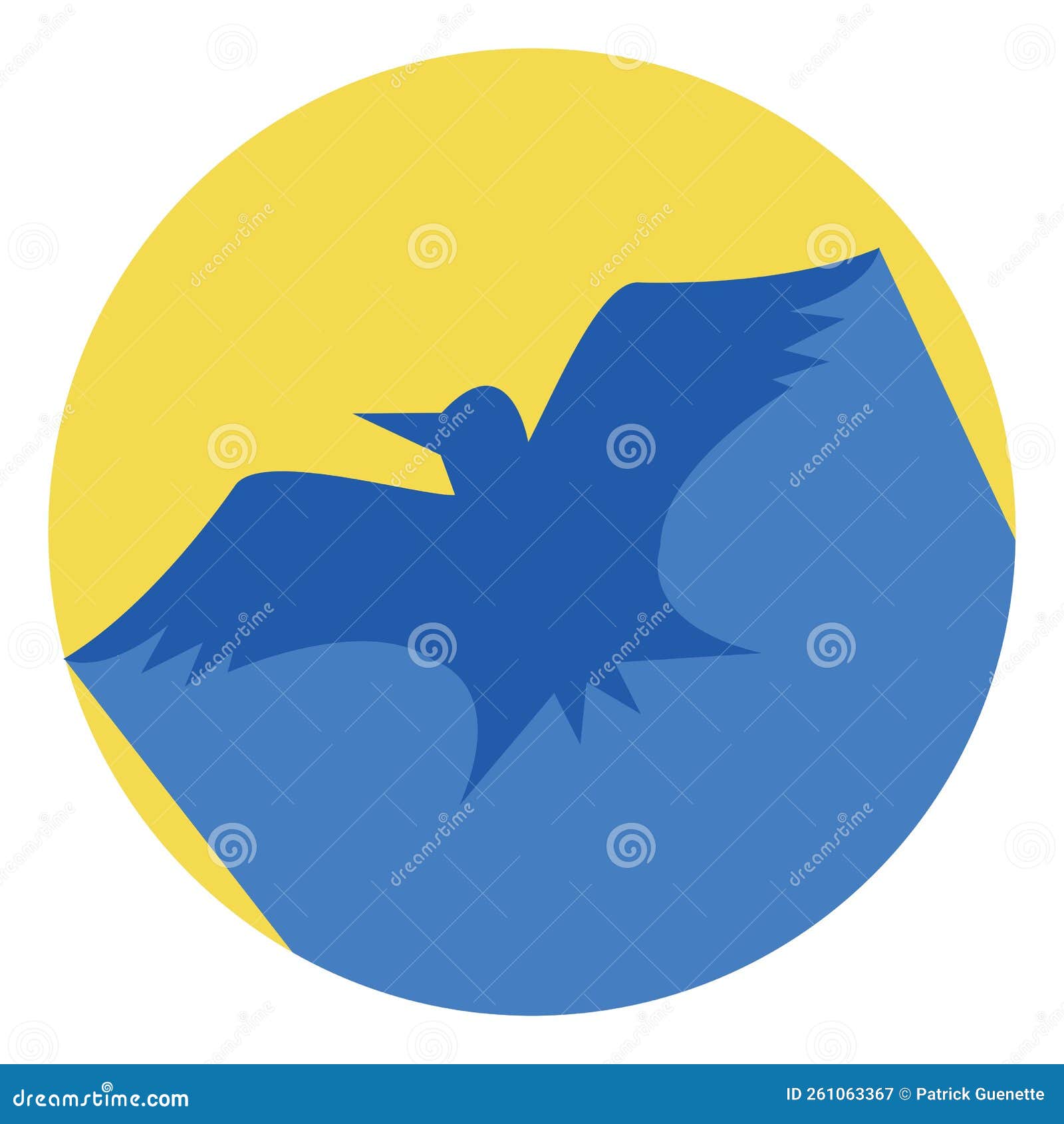 Flying blue bird, icon stock vector. Illustration of bird - 261063367