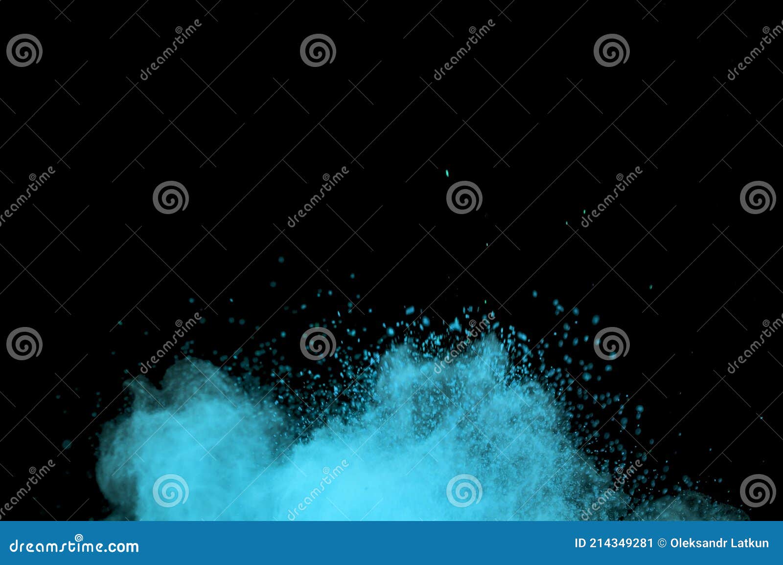 Flying Blue Colored Dust Particles. High Quality and Resolution ...