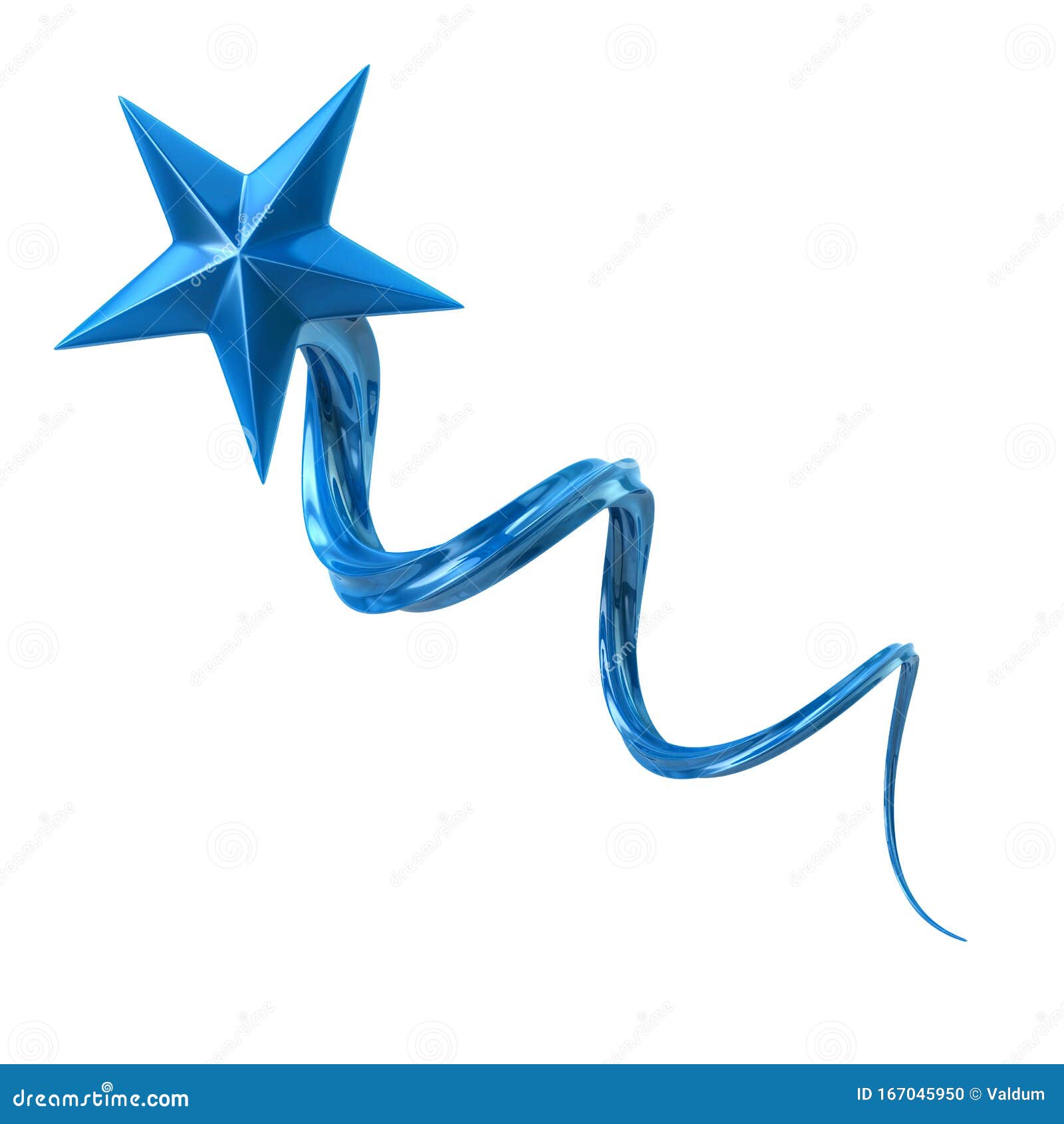 Flying Blue Star 3d Illustration Stock Illustration - Illustration of ...