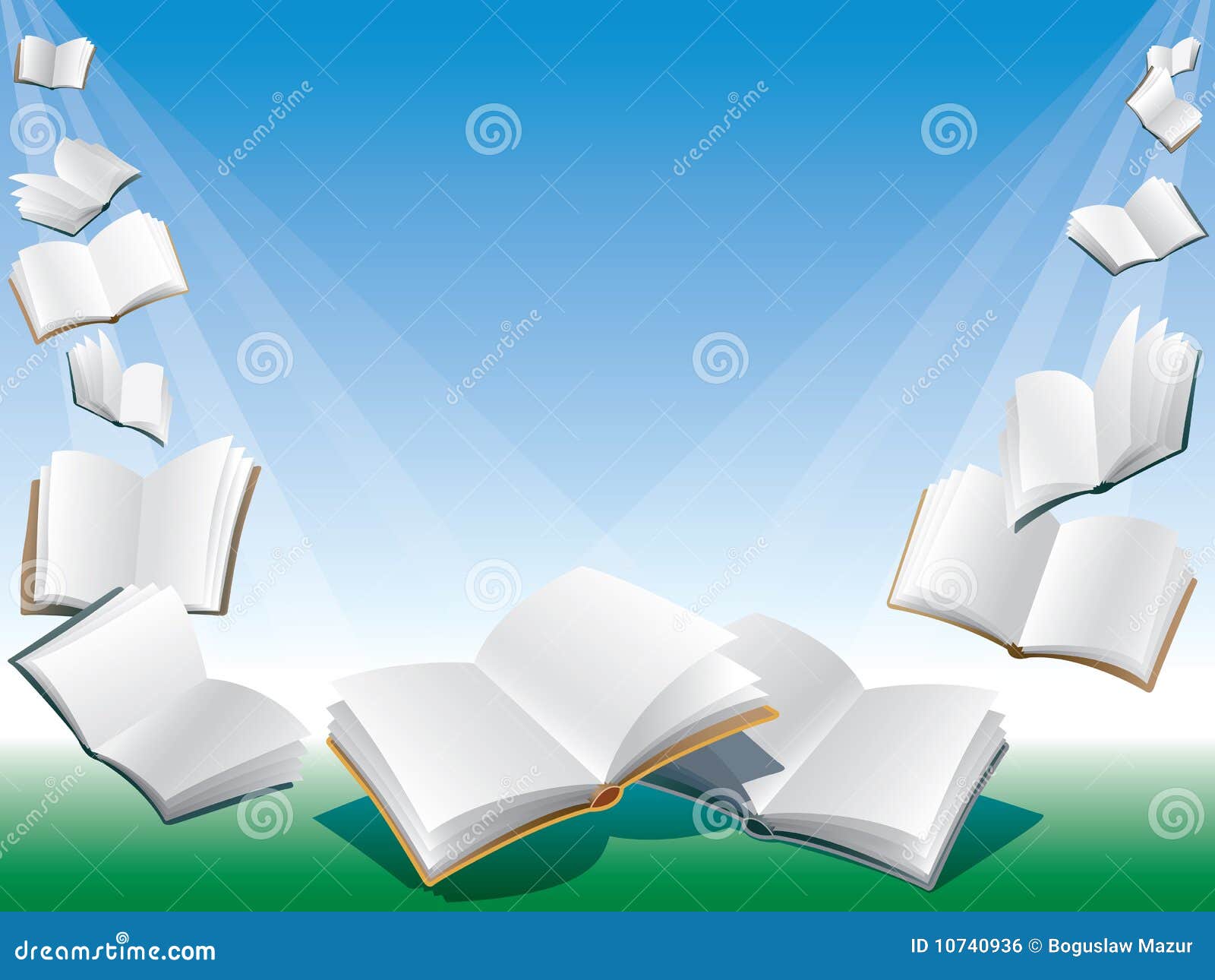 Flying books stock vector. Illustration of learning, background - 10740936