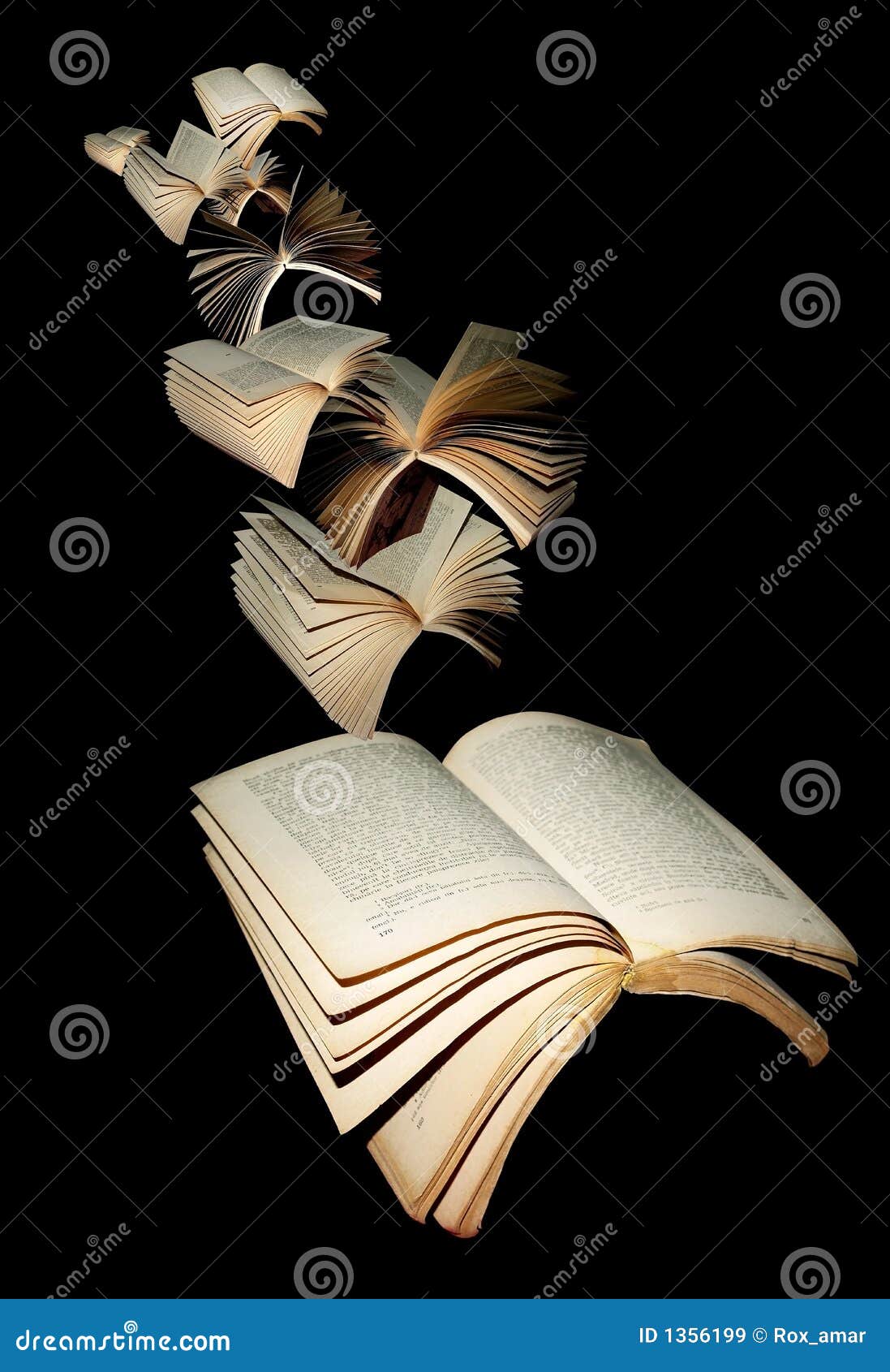 Flying books stock image. Image of book, rising, opened - 1356199