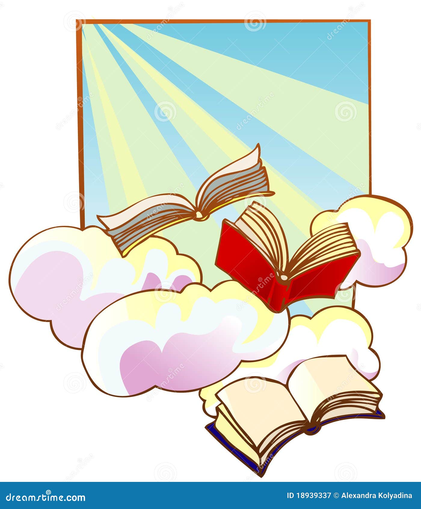 Flying books stock vector. Illustration of pages, empty - 18939337