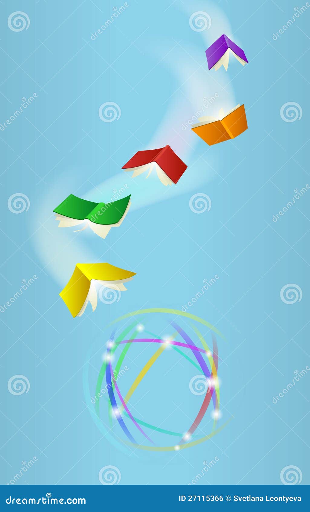 Flying books stock vector. Illustration of abstract, internet - 27115366