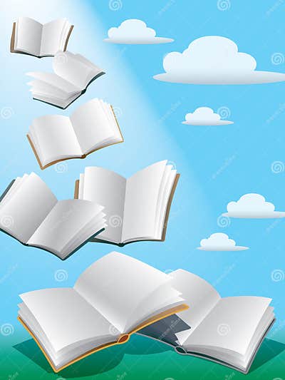 Flying books stock vector. Illustration of cover, information - 2915033