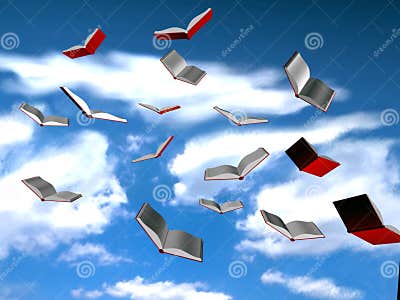 Flying books stock illustration. Illustration of isolated - 3052119