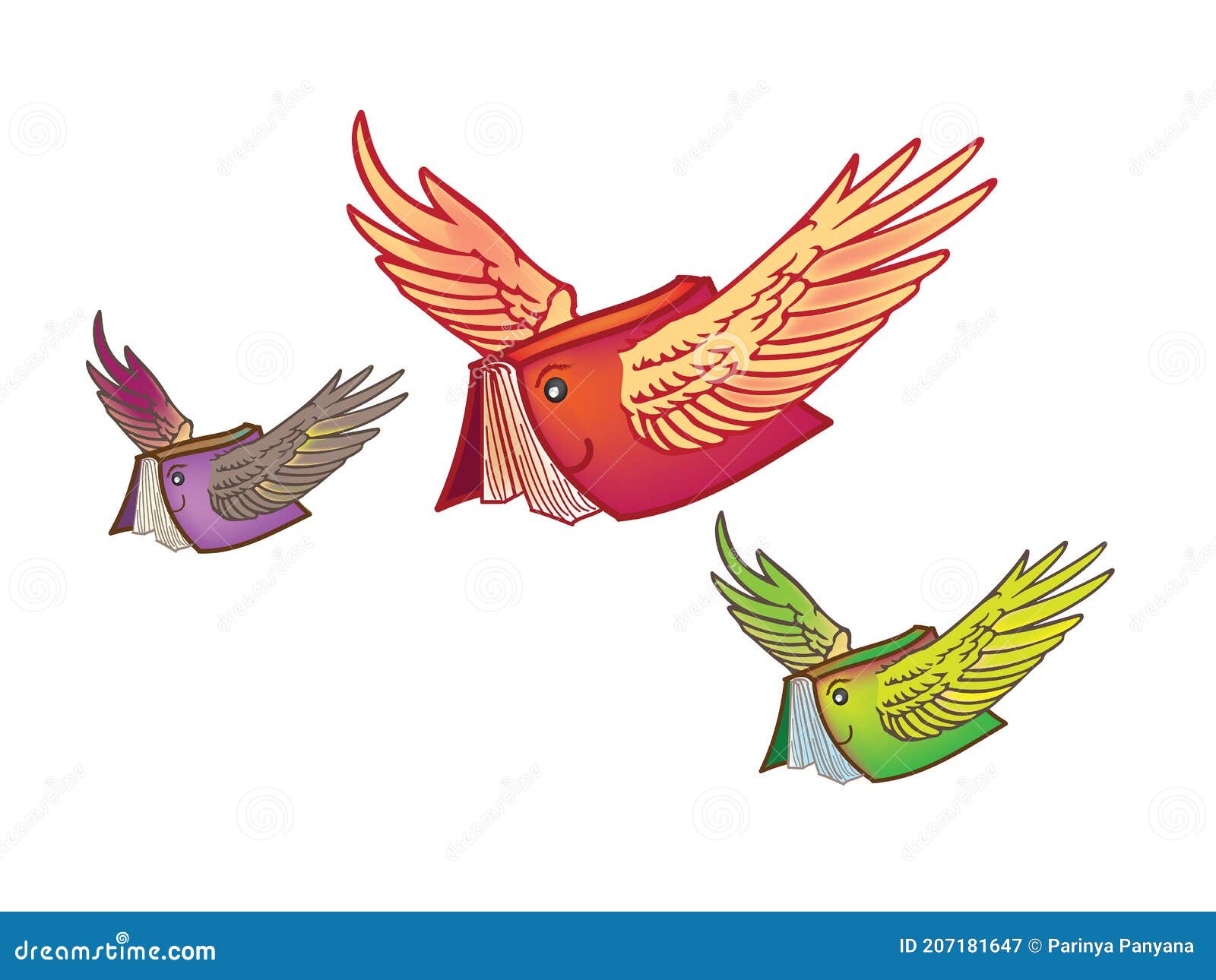 Flying books stock vector. Illustration of design, artwork - 207181647