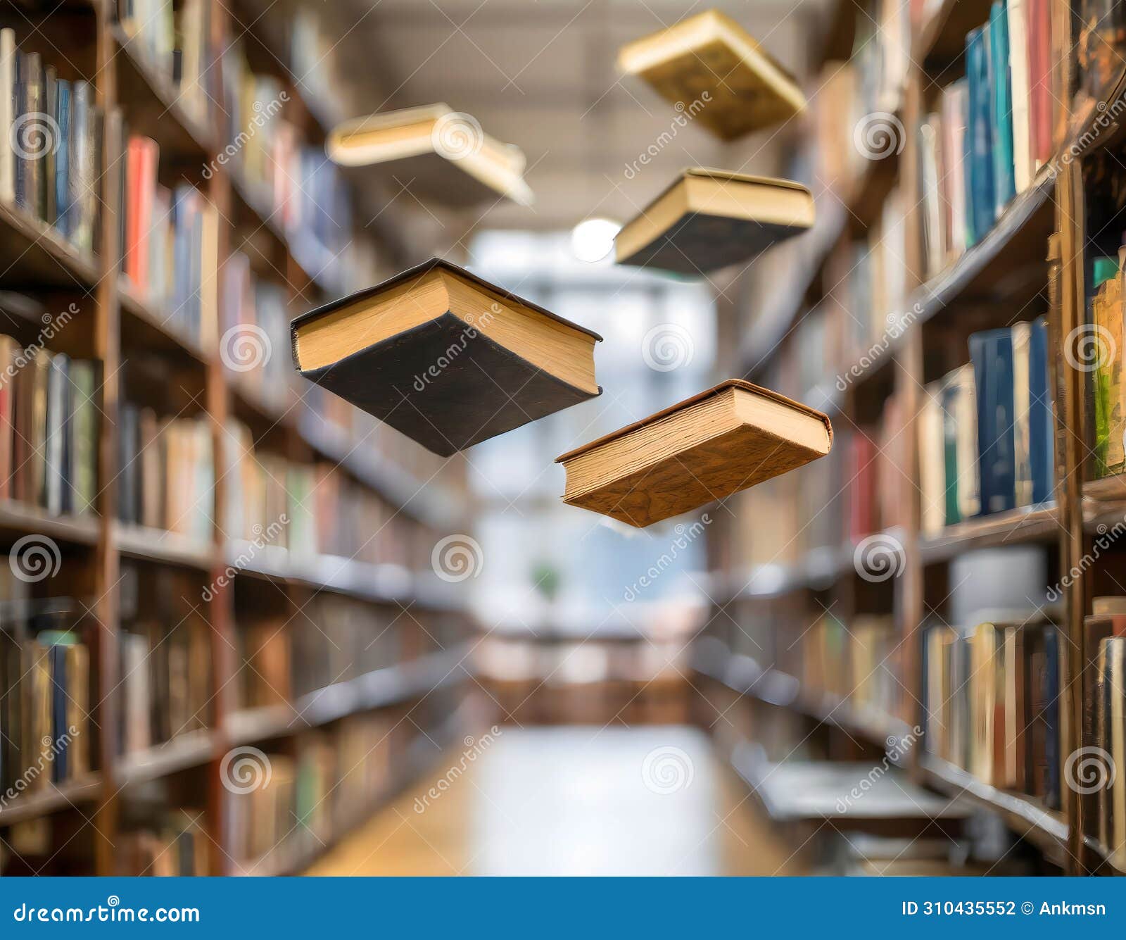 Flying Books in Library. Ancient Book in the Interior University ...