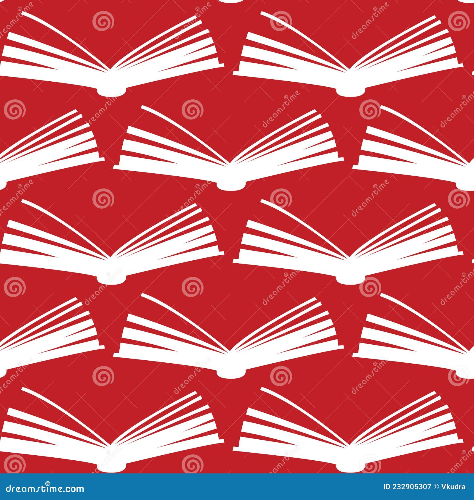 Flying Books Seamless Pattern on Red Bacground Stock Vector ...