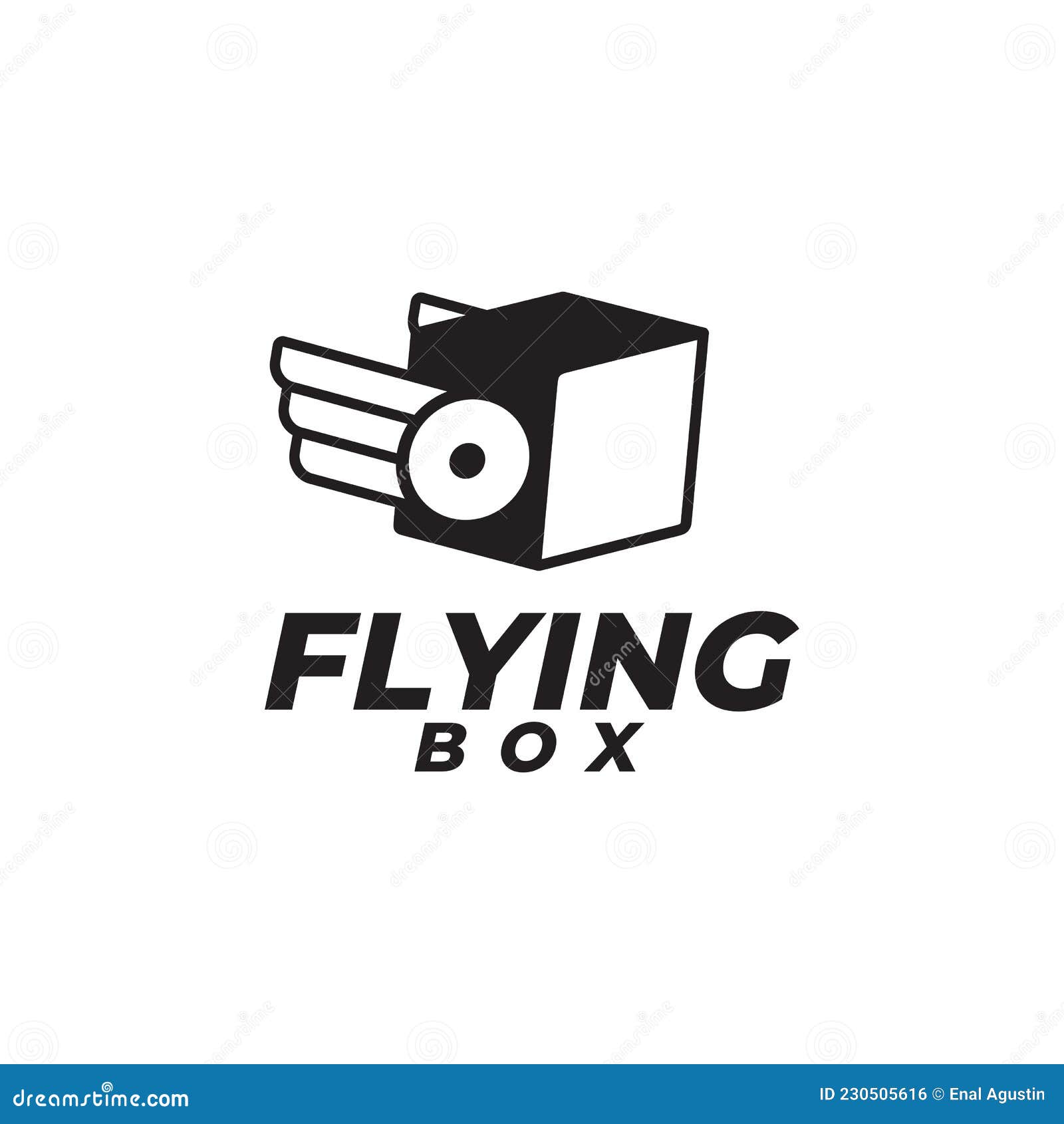Flying Box with Wings As Expedition Courier Company Logo Design Stock ...