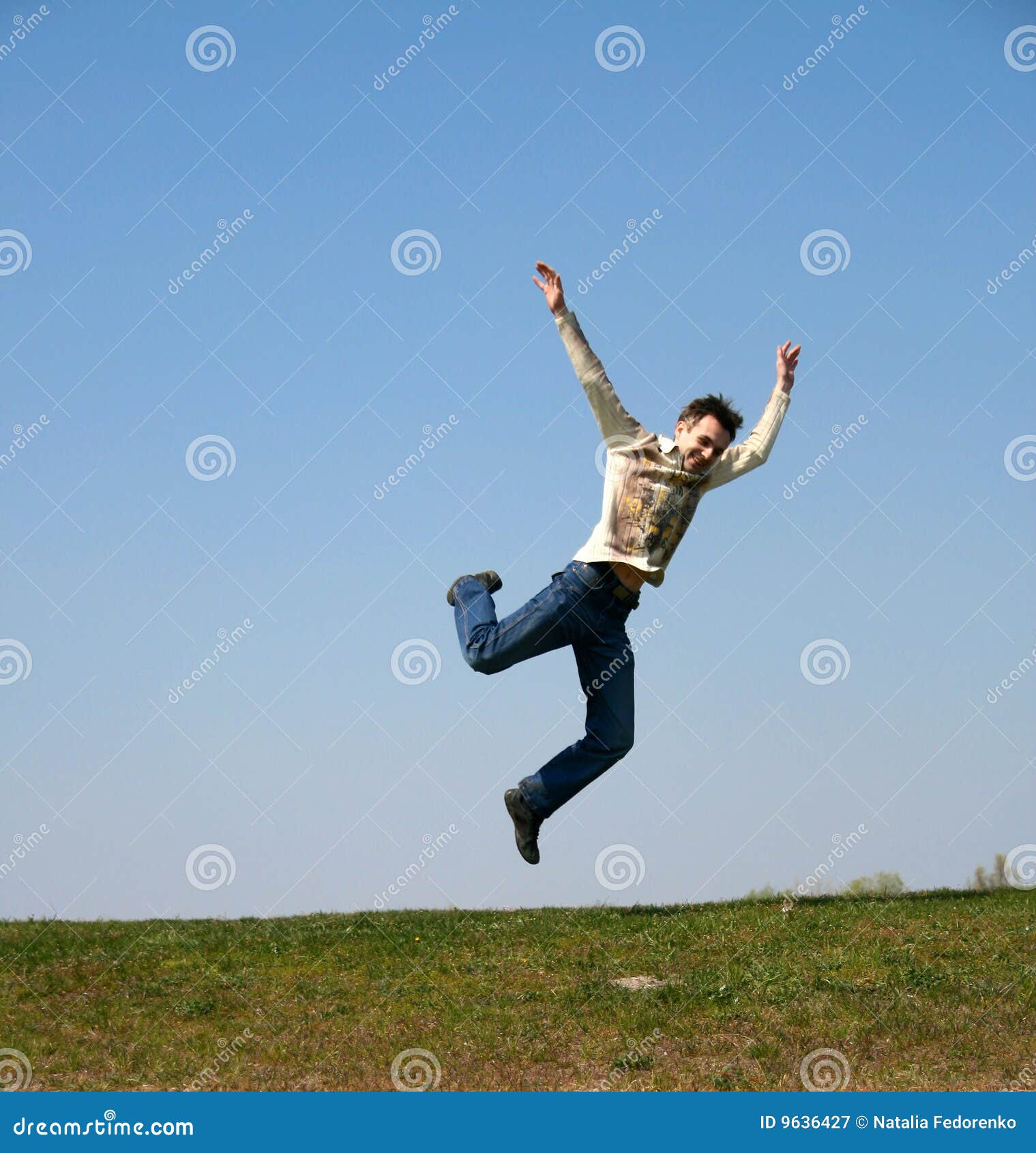 The flying boy stock image. Image of nature, exercising - 9636427