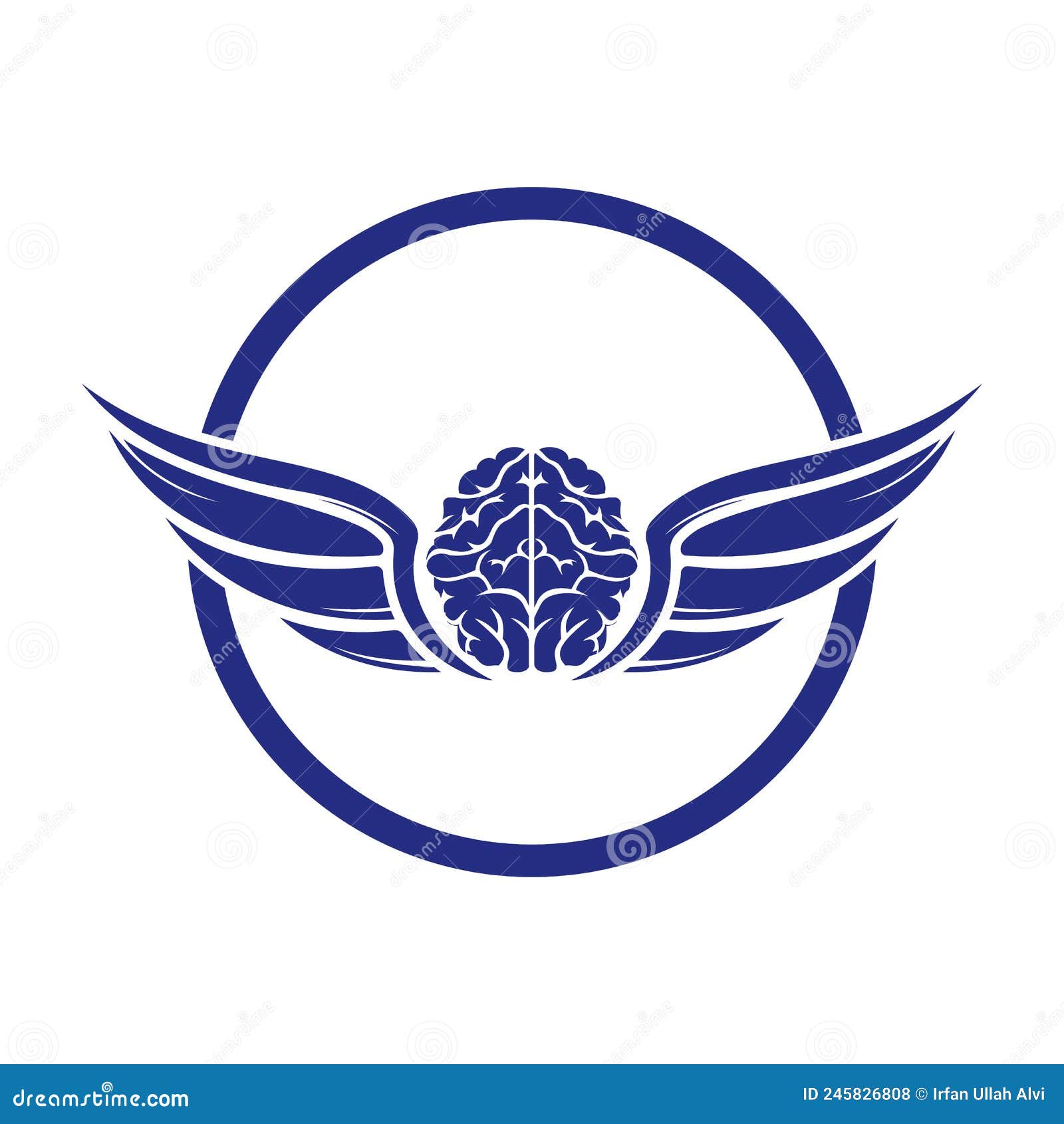 Flying Brain with Wings Vector Logo Design Template. Free Mind Logo ...