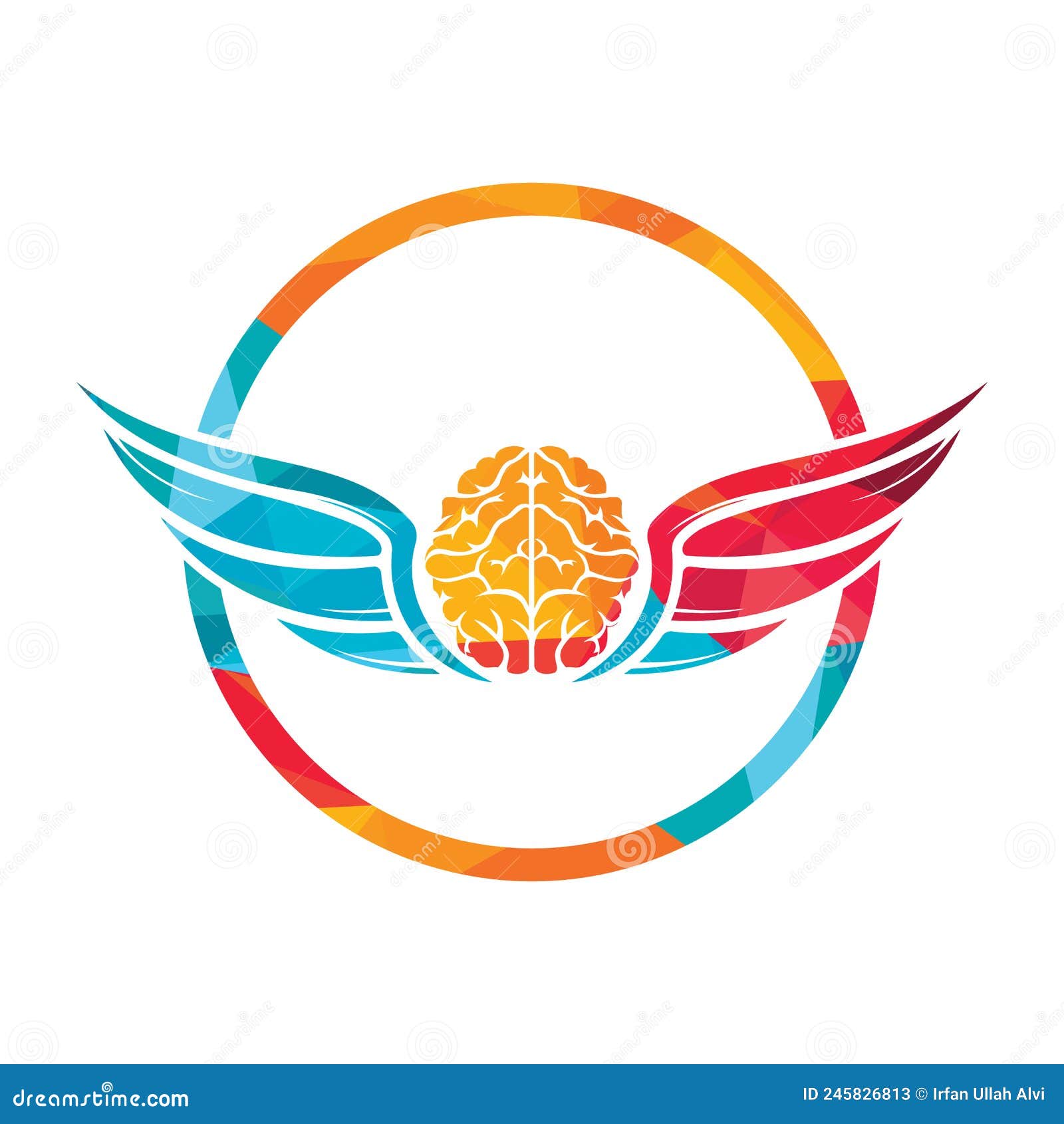 Flying Brain with Wings Vector Logo Design Template. Free Mind Logo ...
