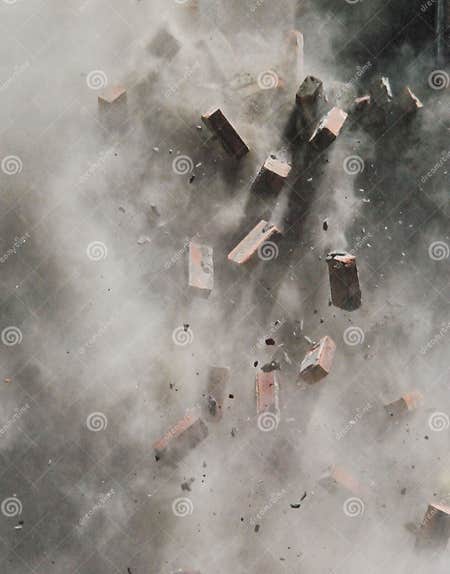 Flying bricks stock image. Image of explosion, removal - 6010185