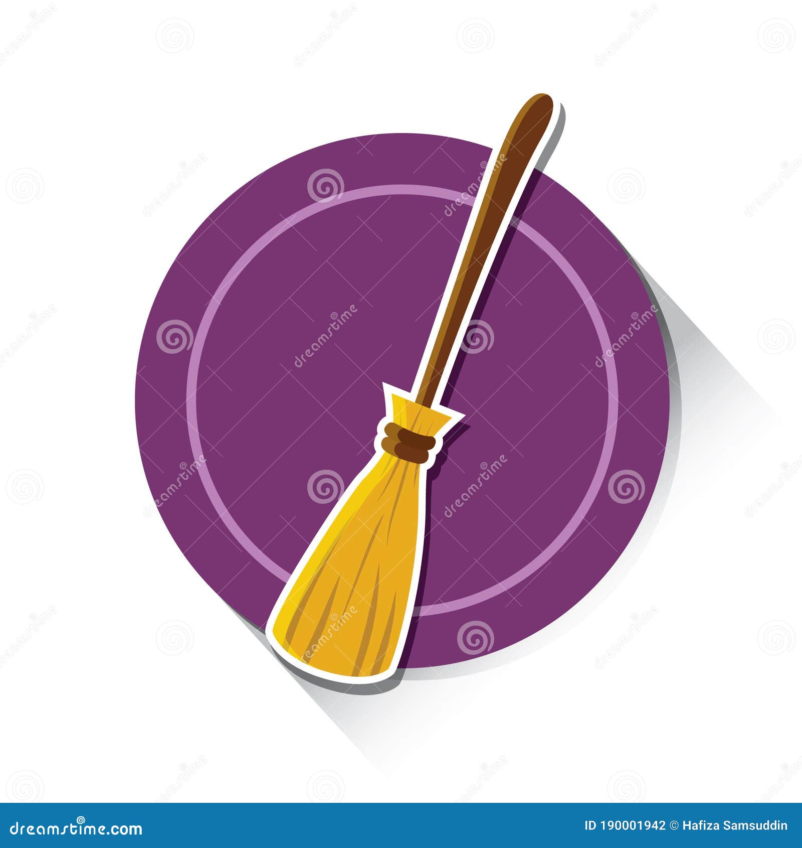 Flying Broom. Vector Illustration Decorative Design Stock Vector ...
