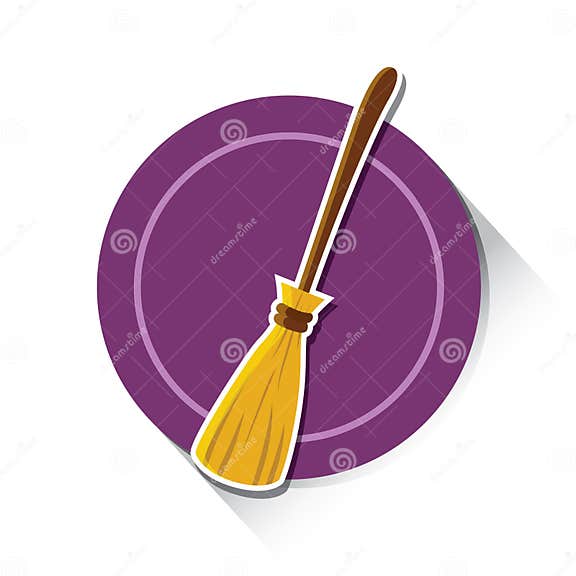 Flying Broom. Vector Illustration Decorative Design Stock Vector ...