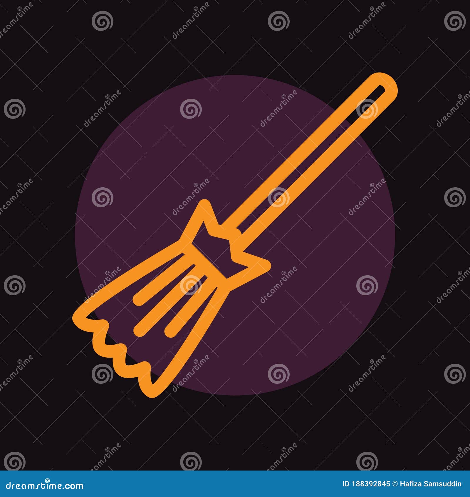 Flying Broom. Vector Illustration Decorative Design Stock Vector ...
