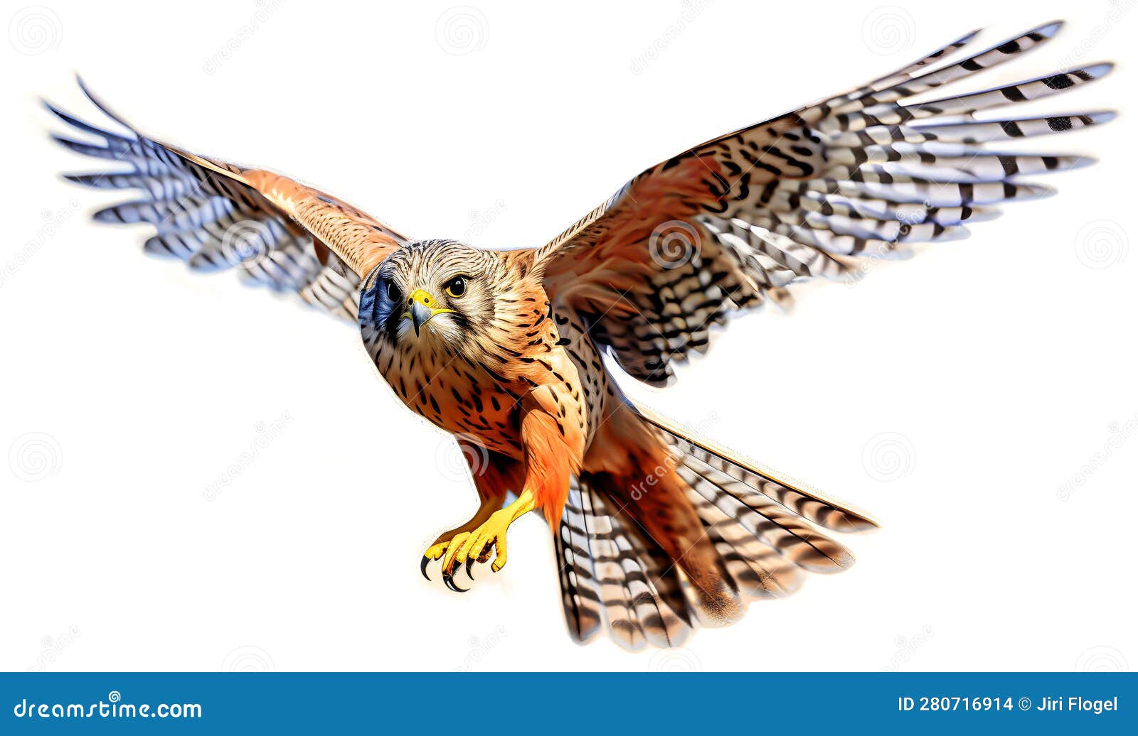A Kestrel Flying in the Sky on White Background - AI Generated Stock ...