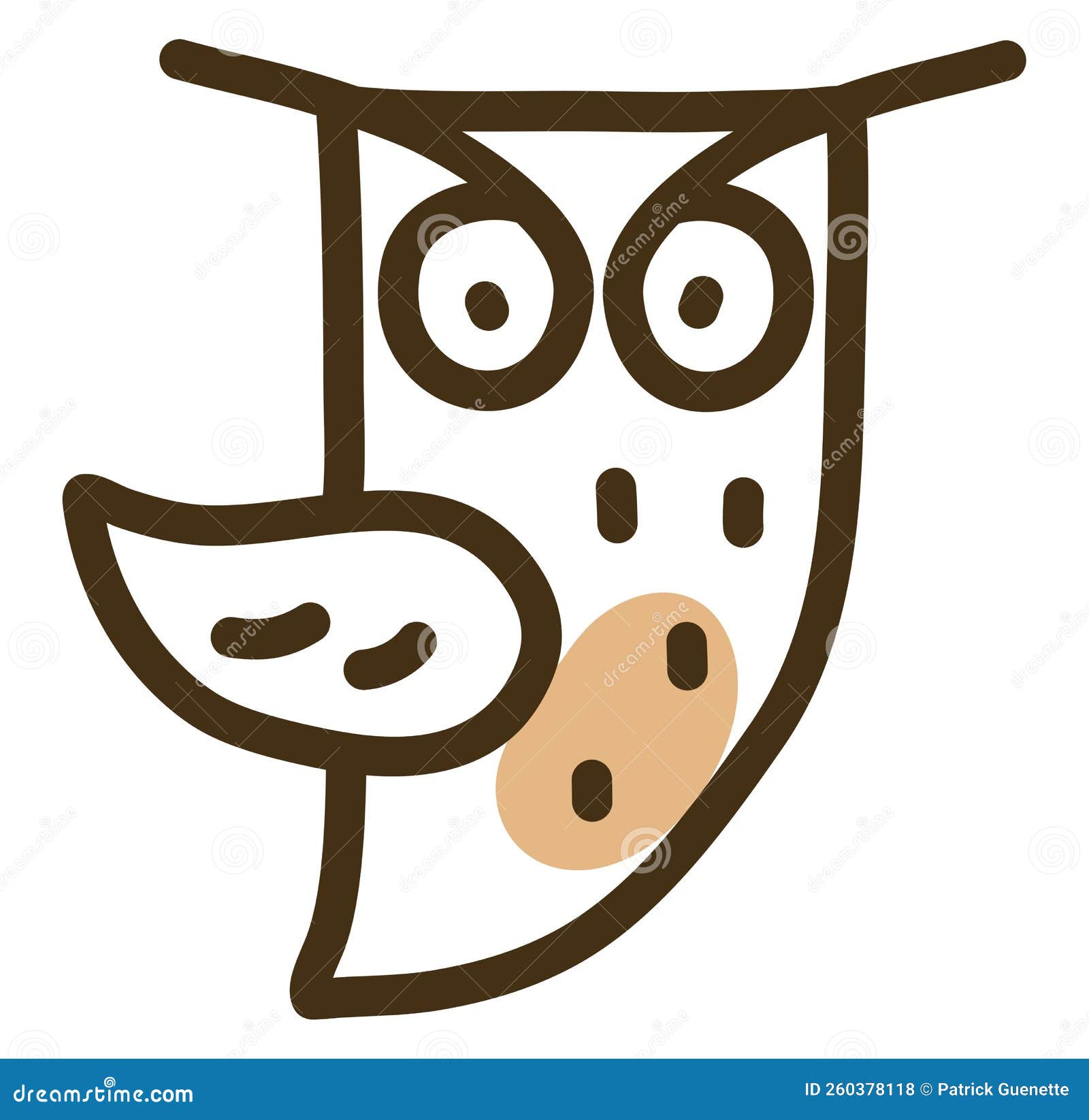 Flying brown owl, icon stock vector. Illustration of design - 260378118