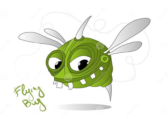 Flying bug stock vector. Illustration of teeth, character - 21605585