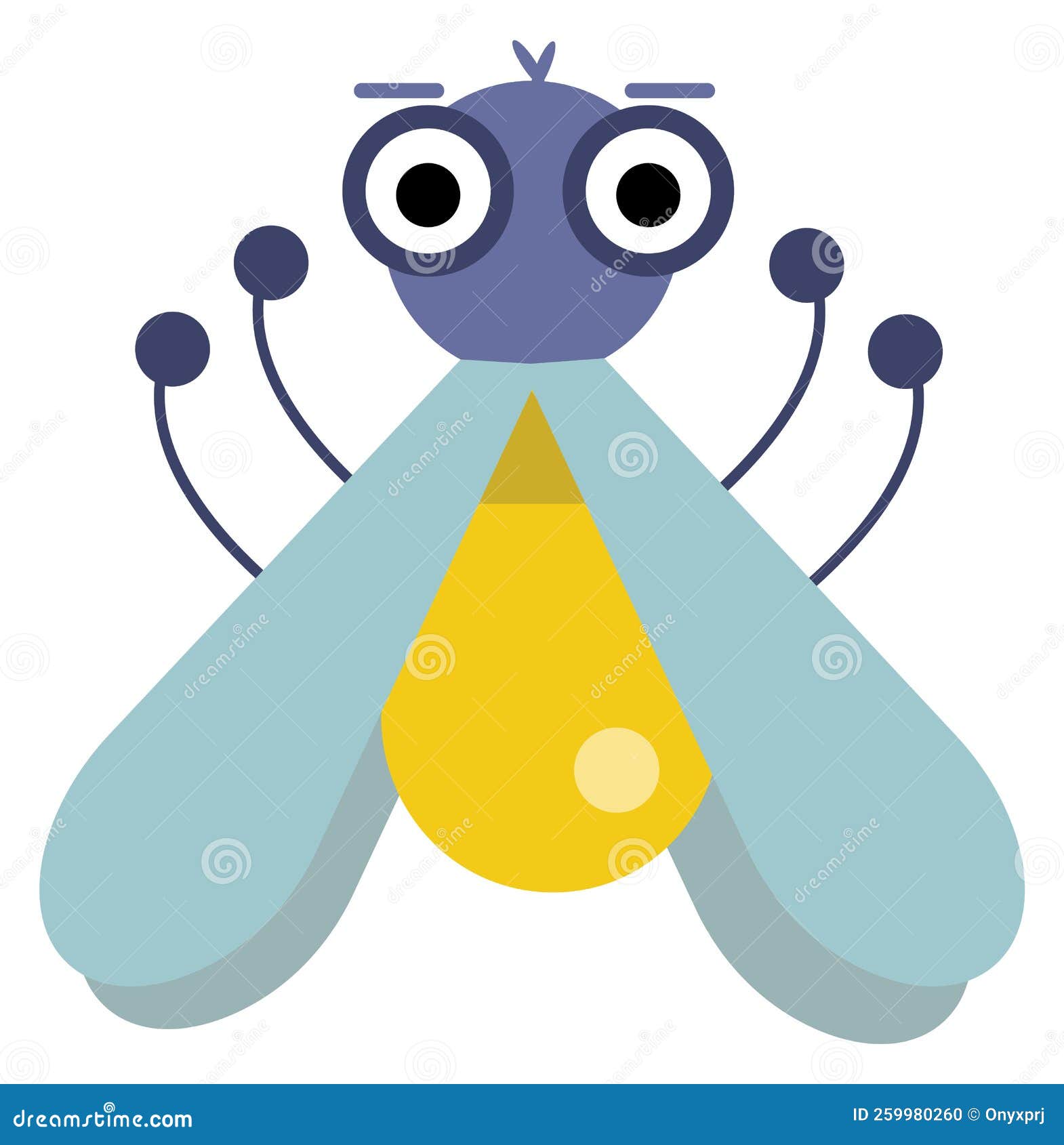 Flying Bug. Cartoon Fly Character Stock Vector - Illustration of wing ...