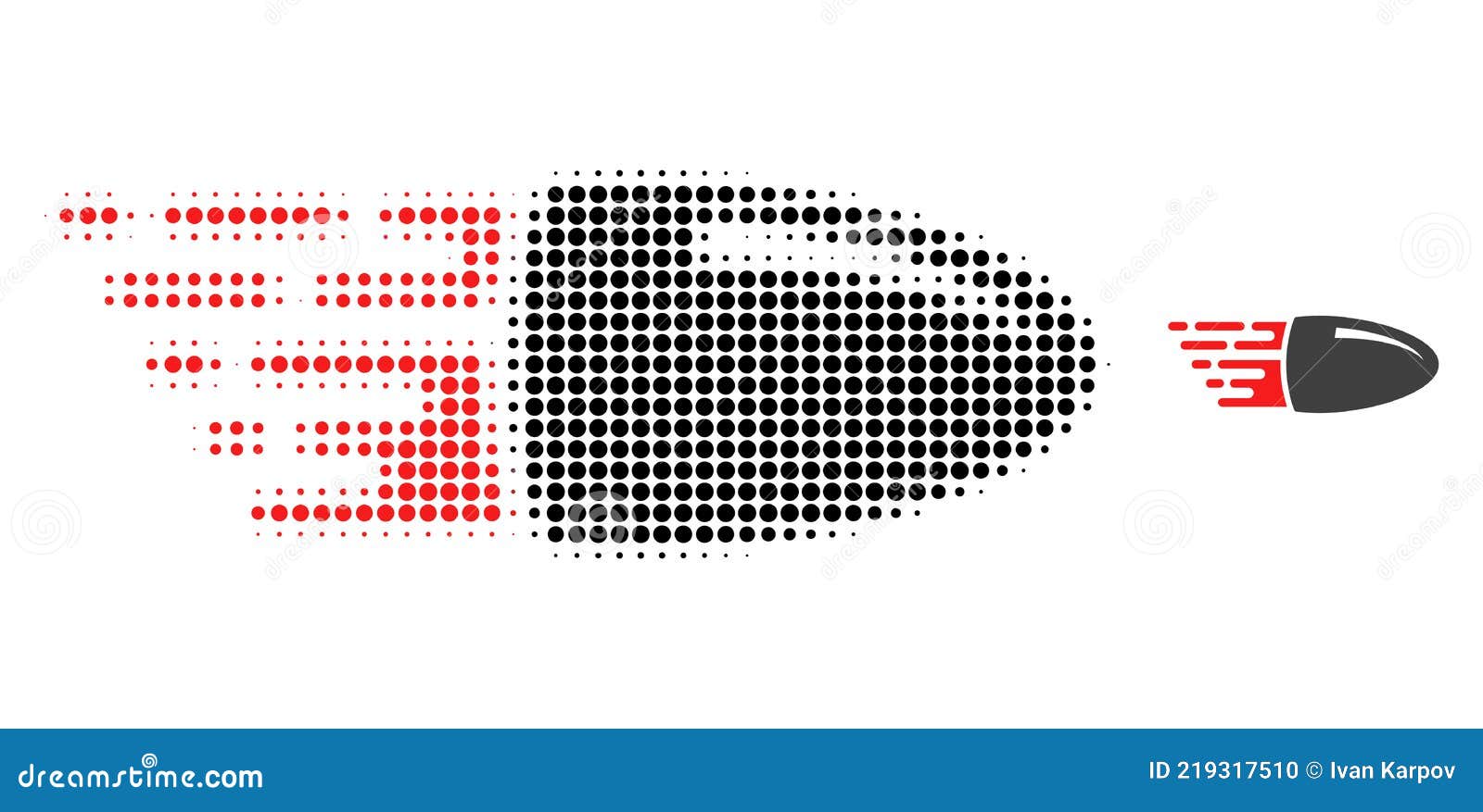 Flying Bullet Halftone Dotted Icon Stock Vector - Illustration of ...