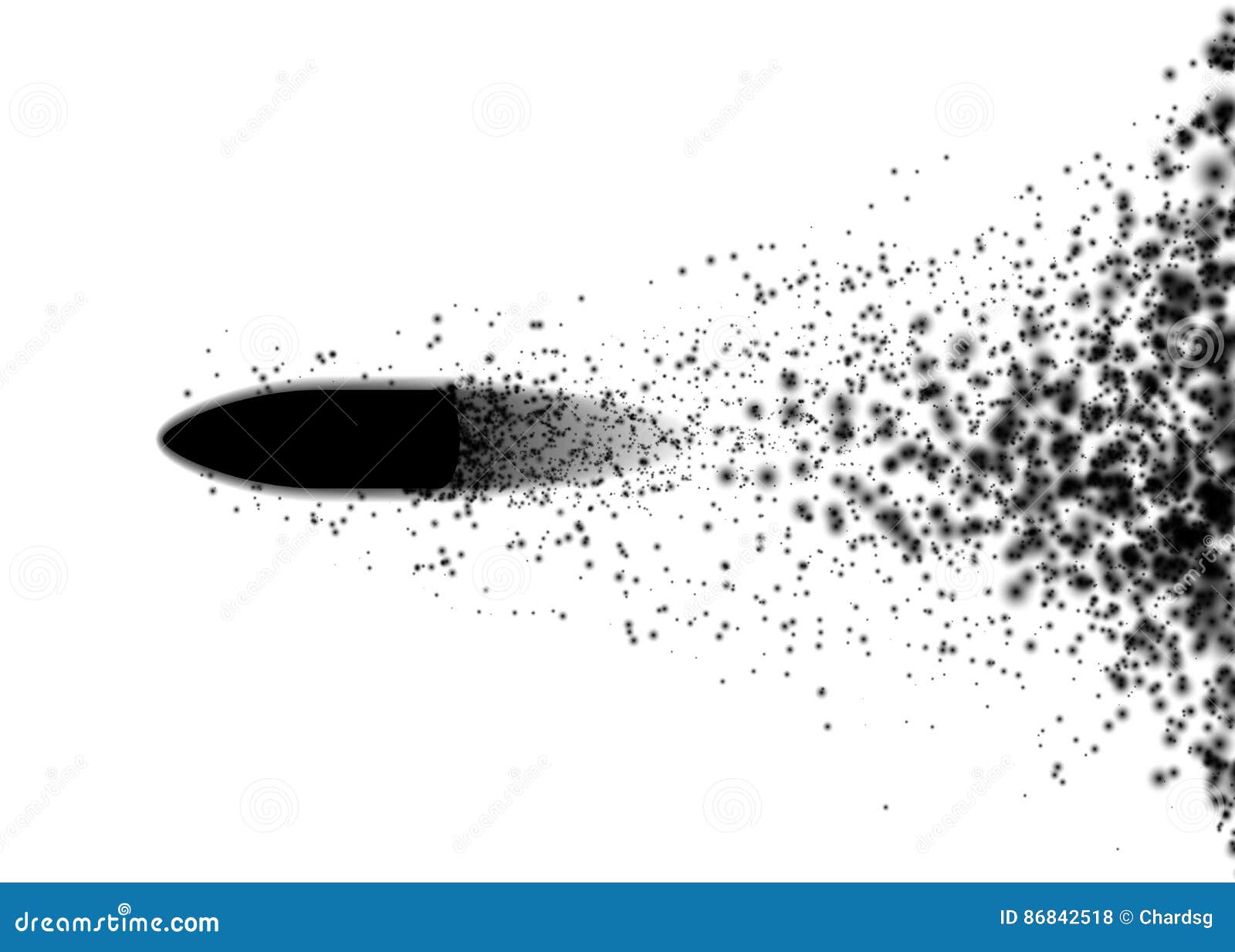 Flying Bullet from Light Particles. Vector Illustration. Stock Vector ...