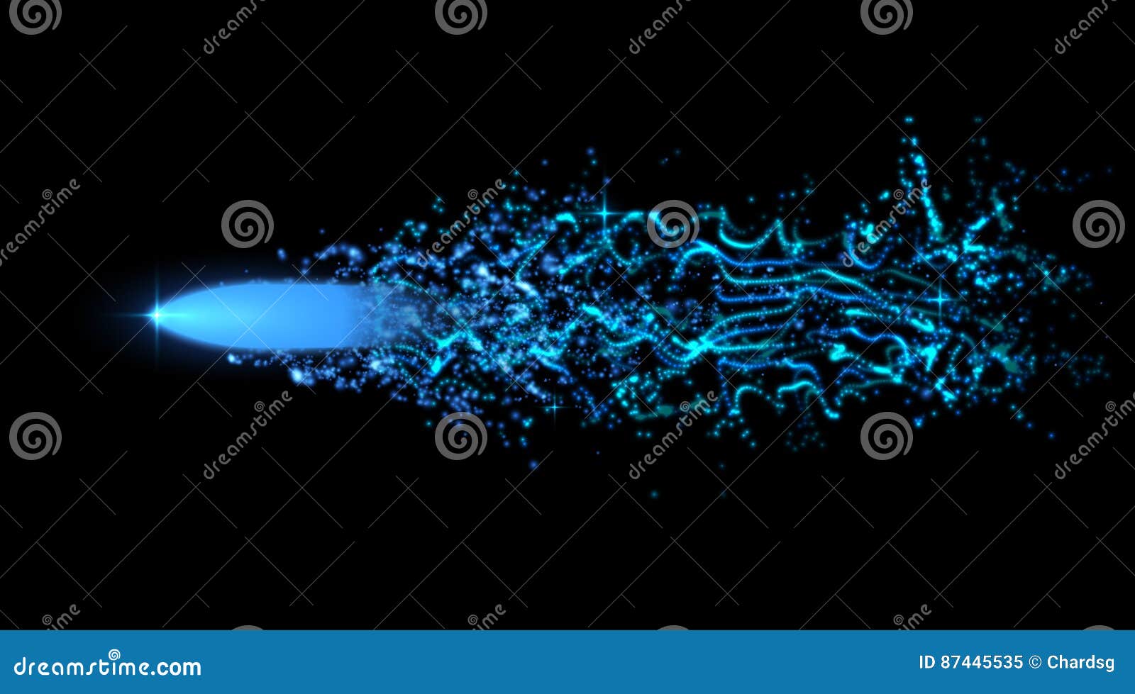 Flying Bullet from Light Particles. Vector Illustration. Stock Vector ...