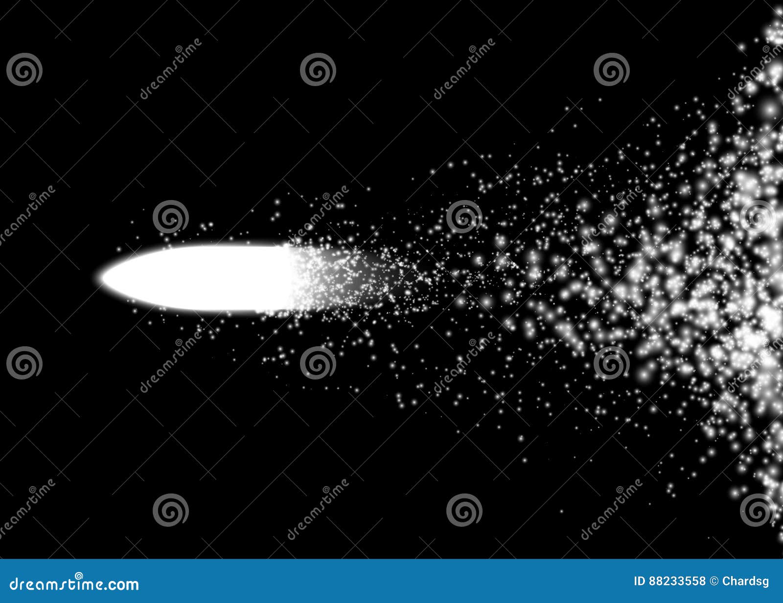 Flying Bullet from Light Particles. Vector Illustration. Stock Vector ...