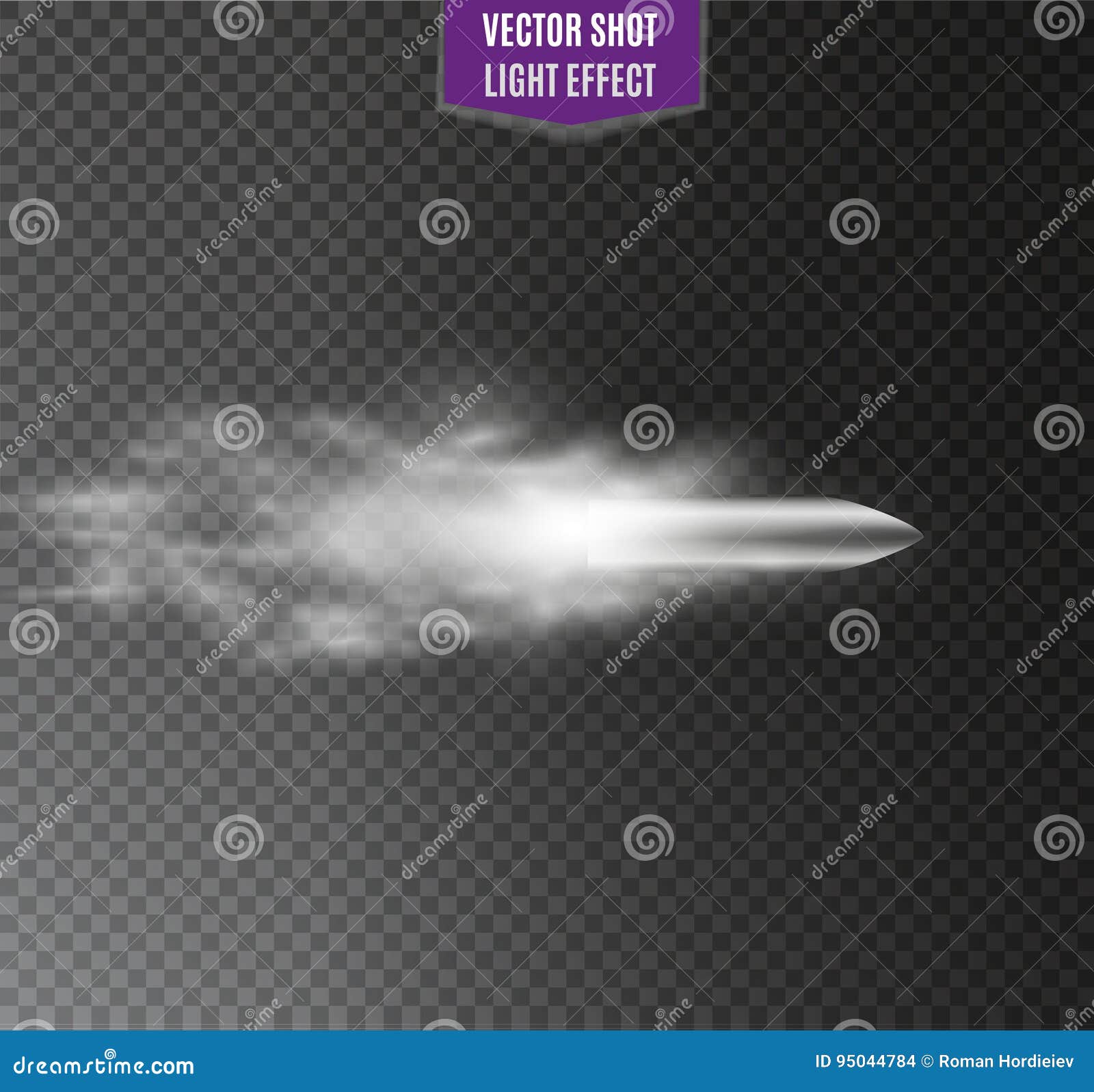 Flying Bullet.the Movement of a Bullet on a Transparent Background ...