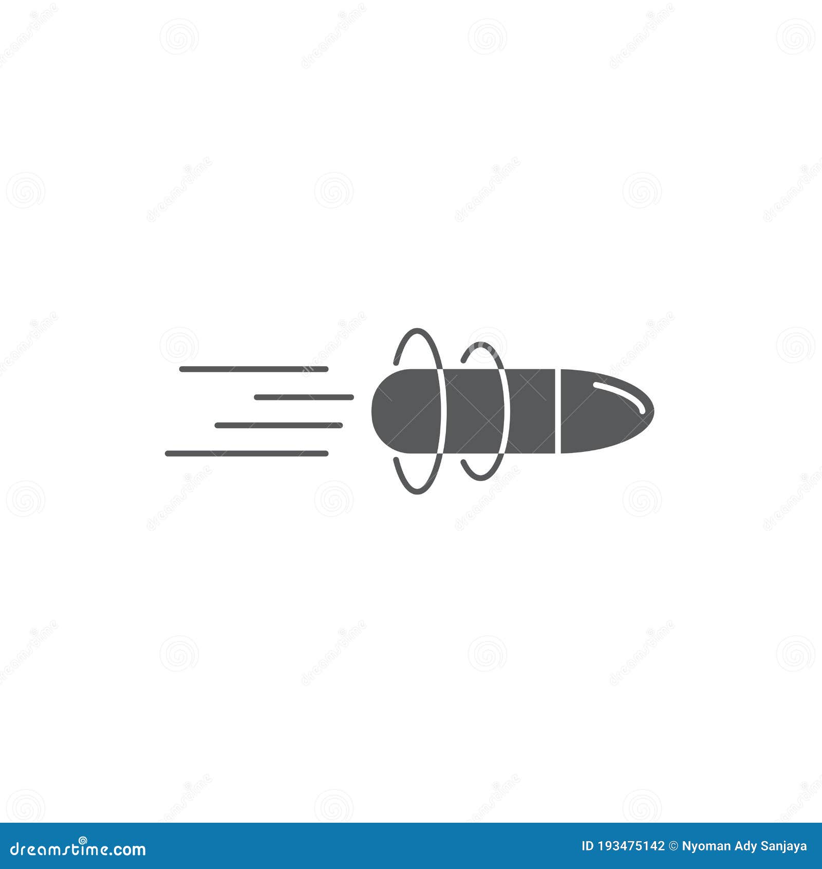 Flying Bullet Vector Icon Symbol Isolated on White Background Stock ...