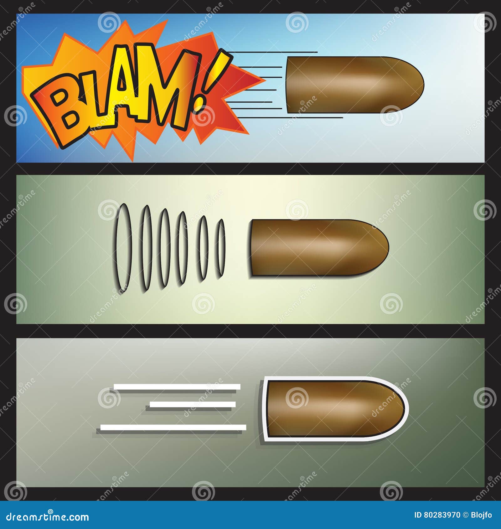 Flying Bullets With Fire And Smoke Traces Set Cartoon Vector ...