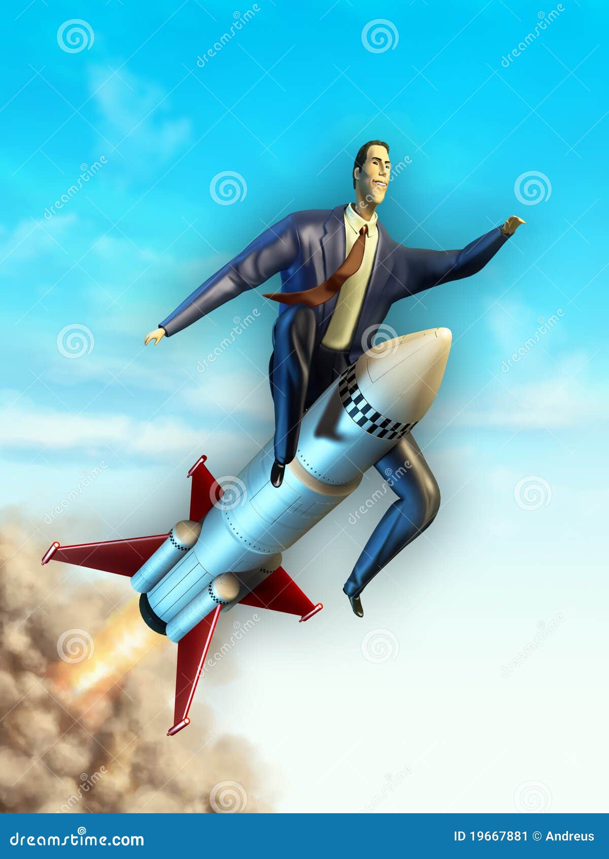 Flying businessman stock illustration. Illustration of character - 19667881
