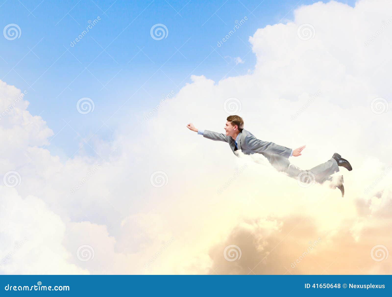 Flying businessman stock photo. Image of employee, male - 41650648