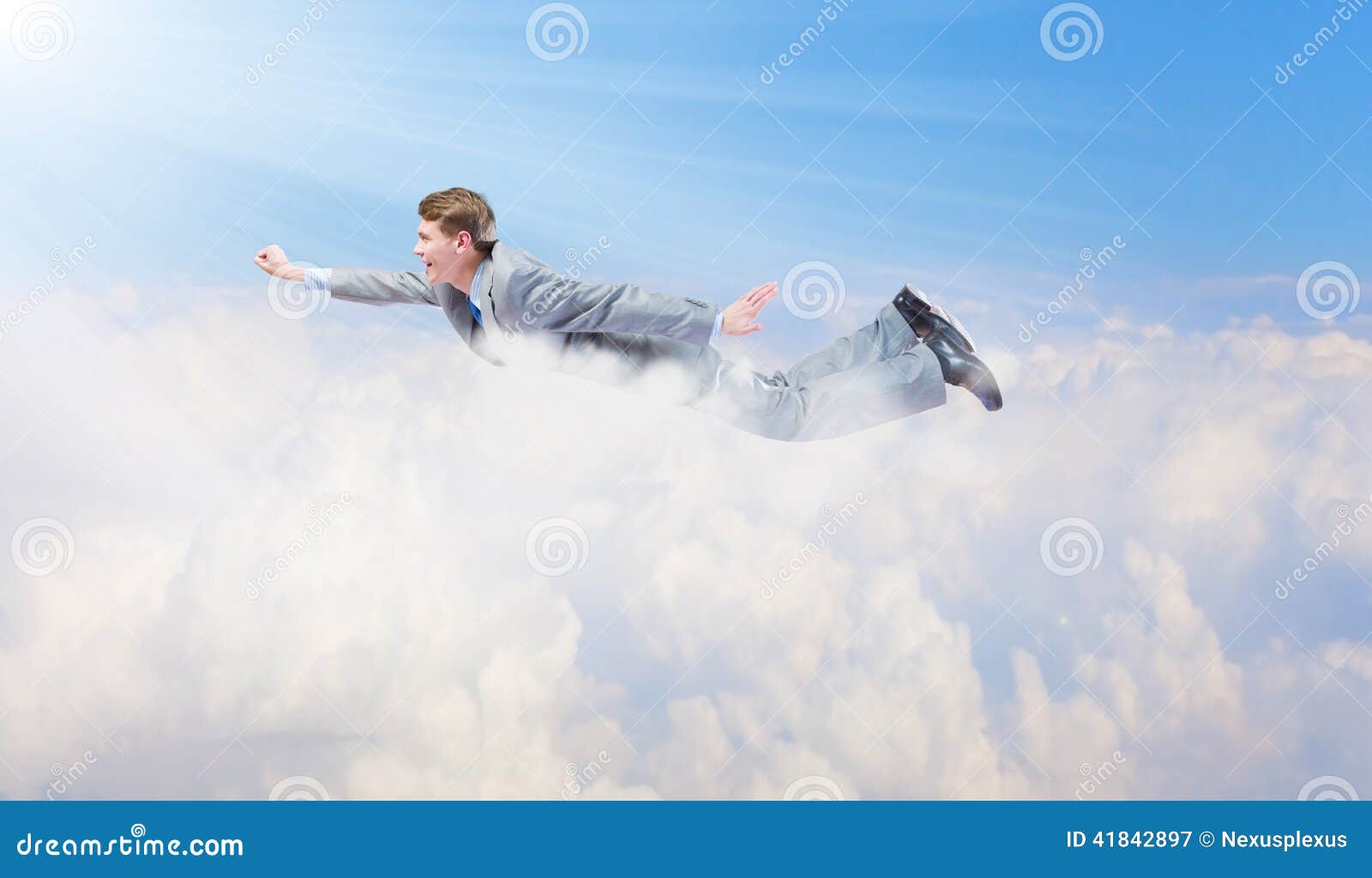 Flying businessman stock image. Image of concept, idea - 41842897