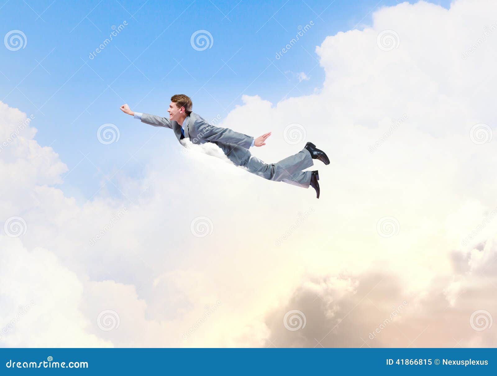 Flying businessman stock image. Image of business, incredible - 41866815
