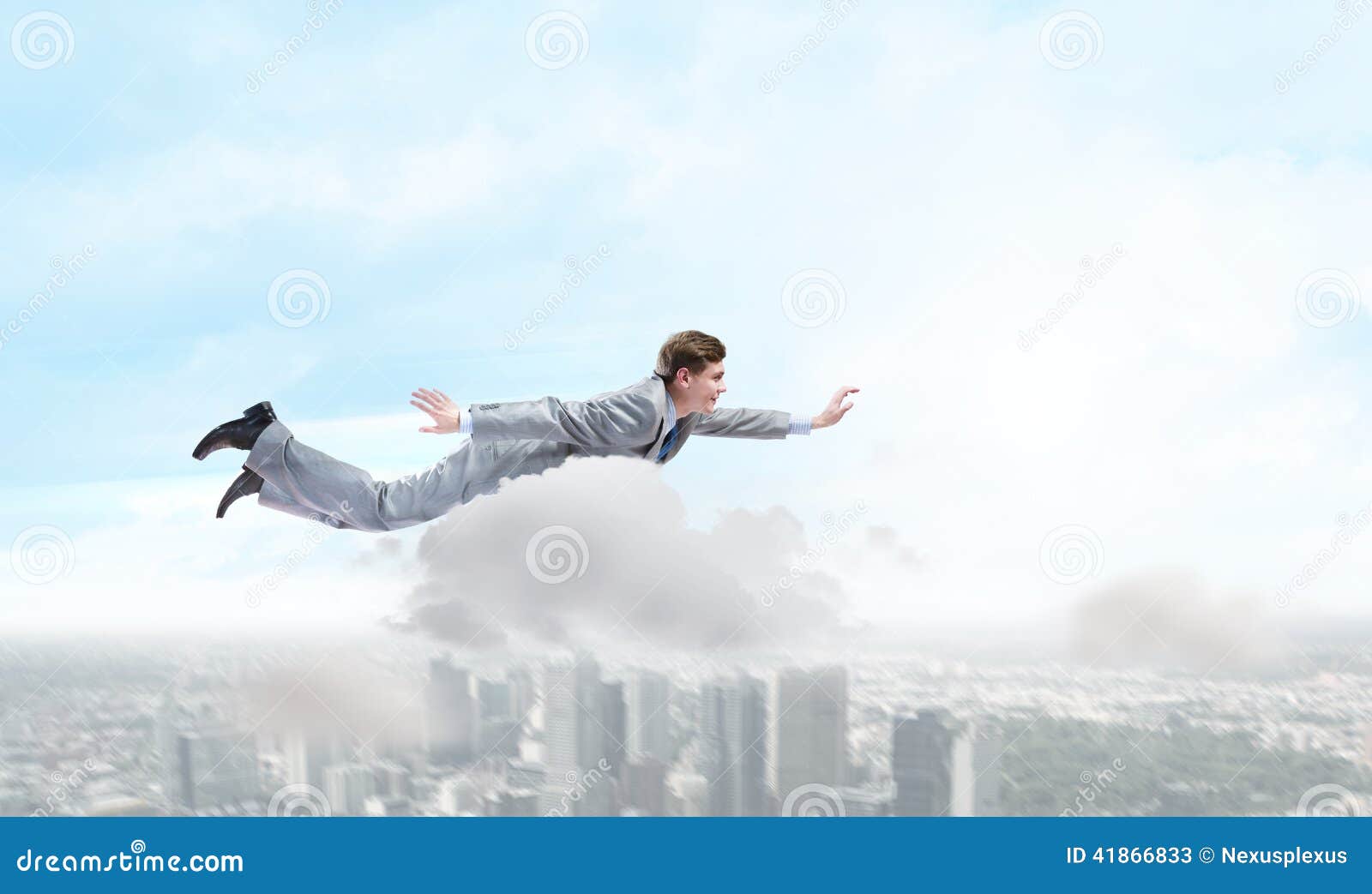 Flying businessman stock image. Image of businessman - 41866833