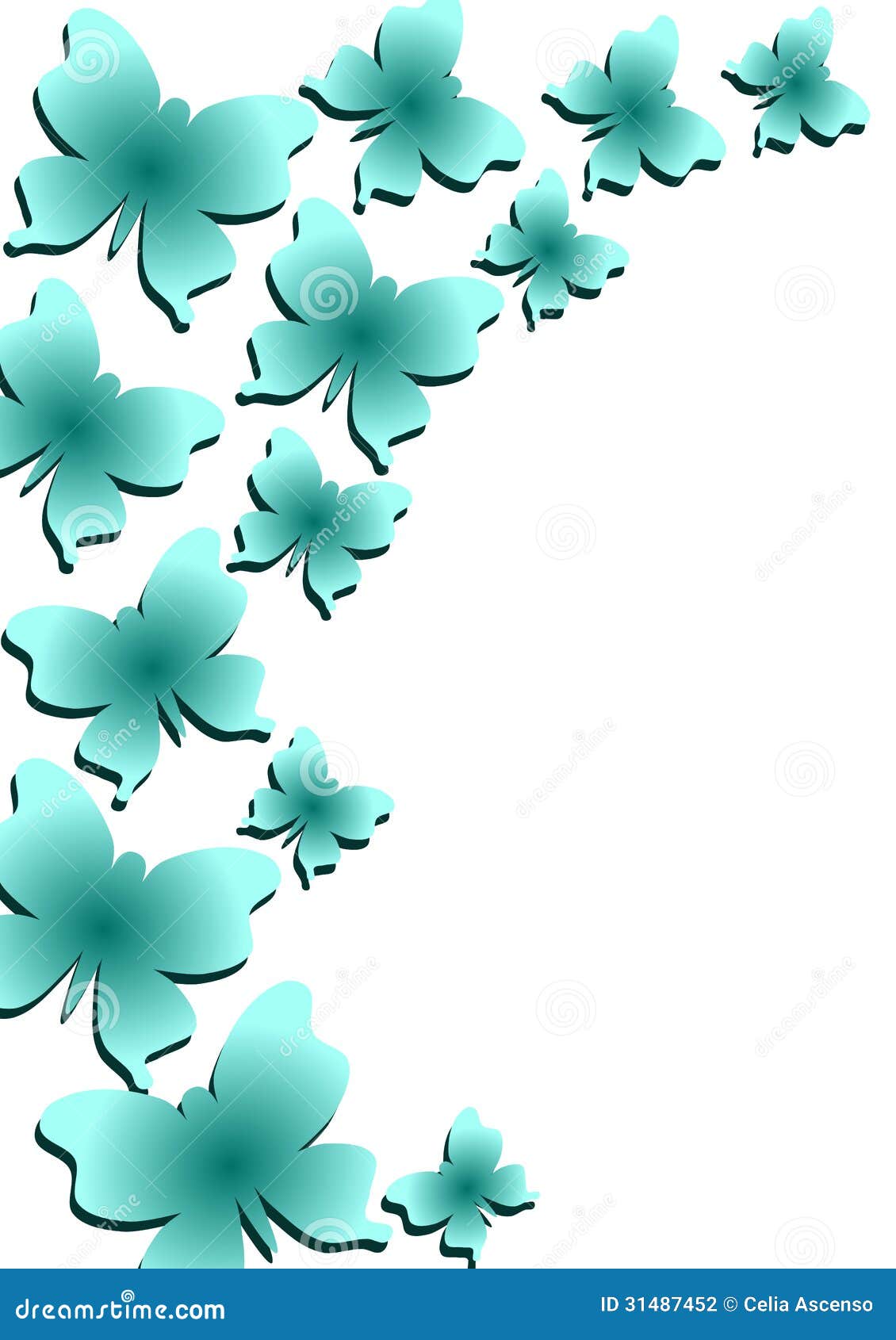 Flying Butterflies Border stock illustration. Illustration of flying ...