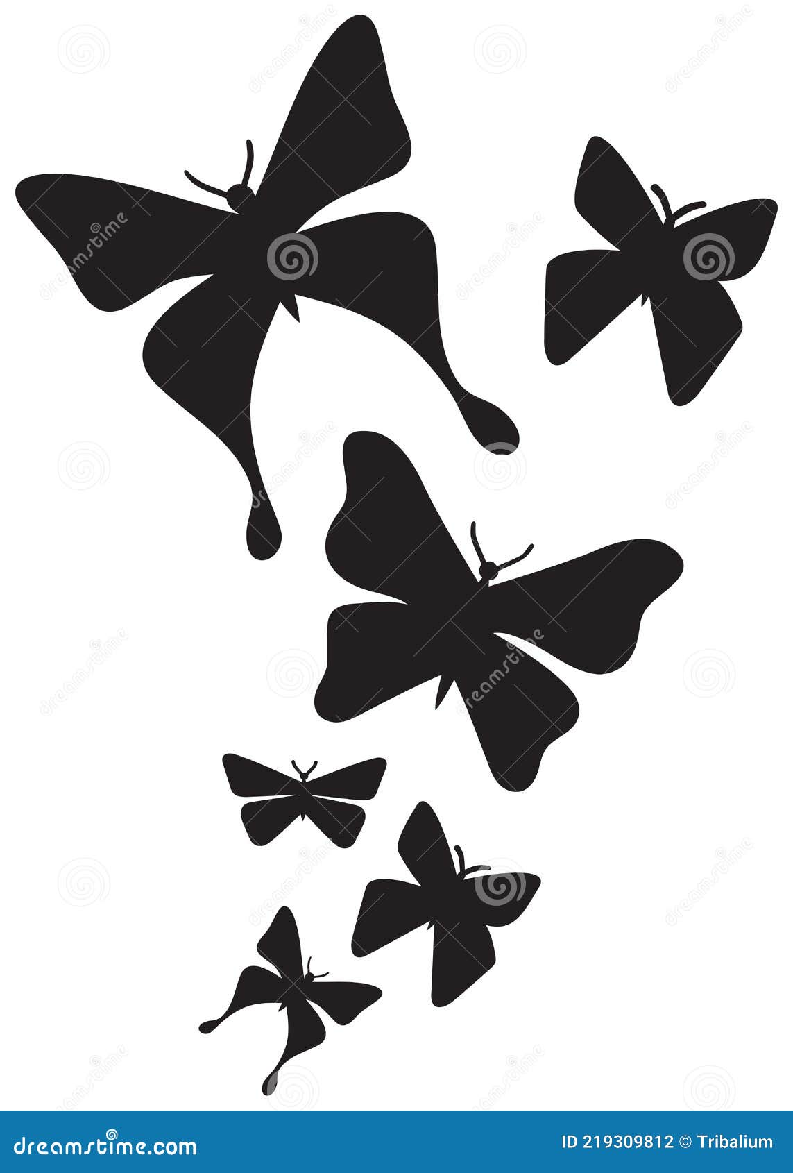 Flying Butterflies Vector Design Stock Vector - Illustration of beauty ...
