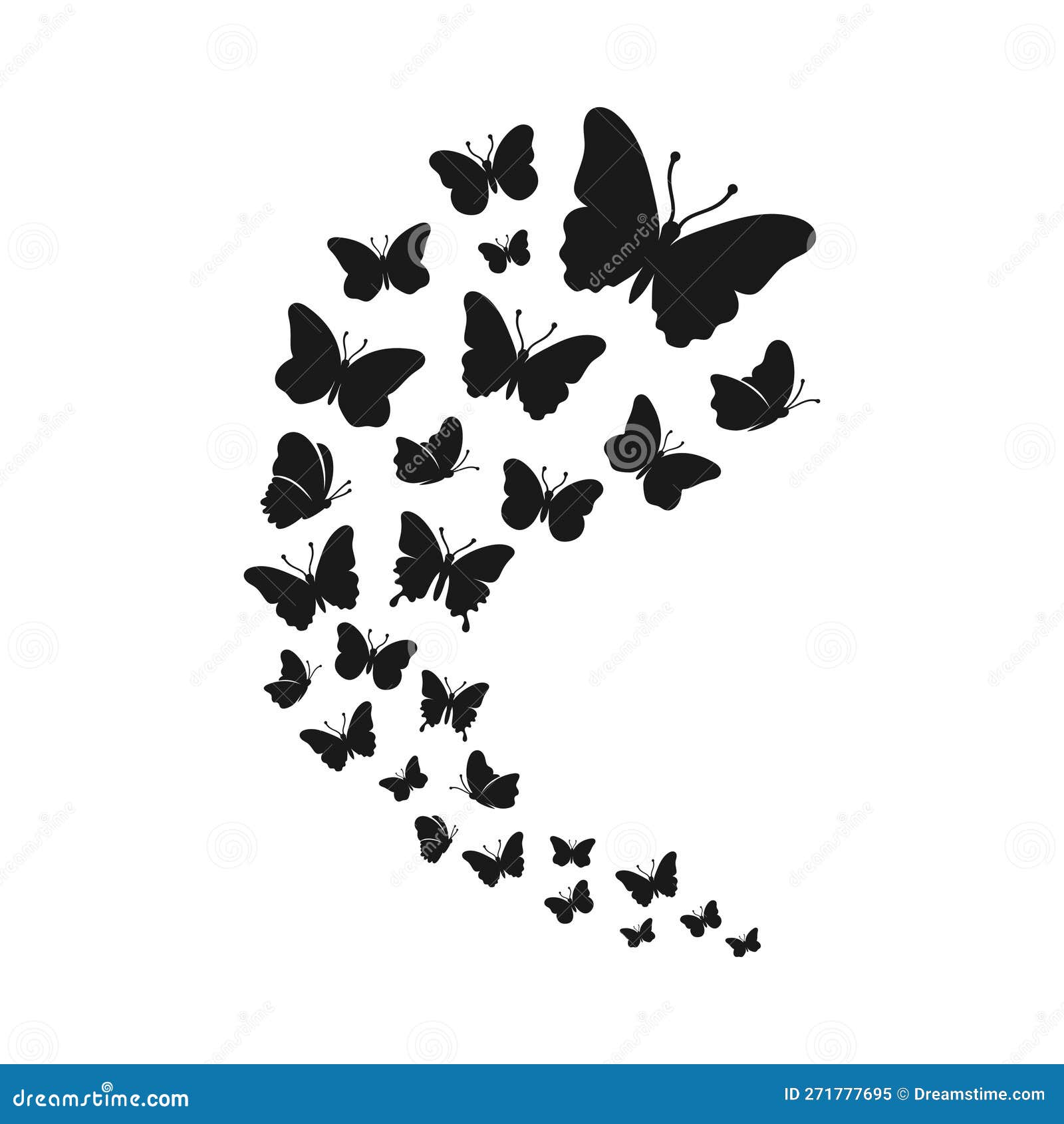 Flying Butterflies. Vector Illustration Silhouettes Butterflies ... Flying Butterflies. Vector Illustration Silhouettes Butterflies ...
