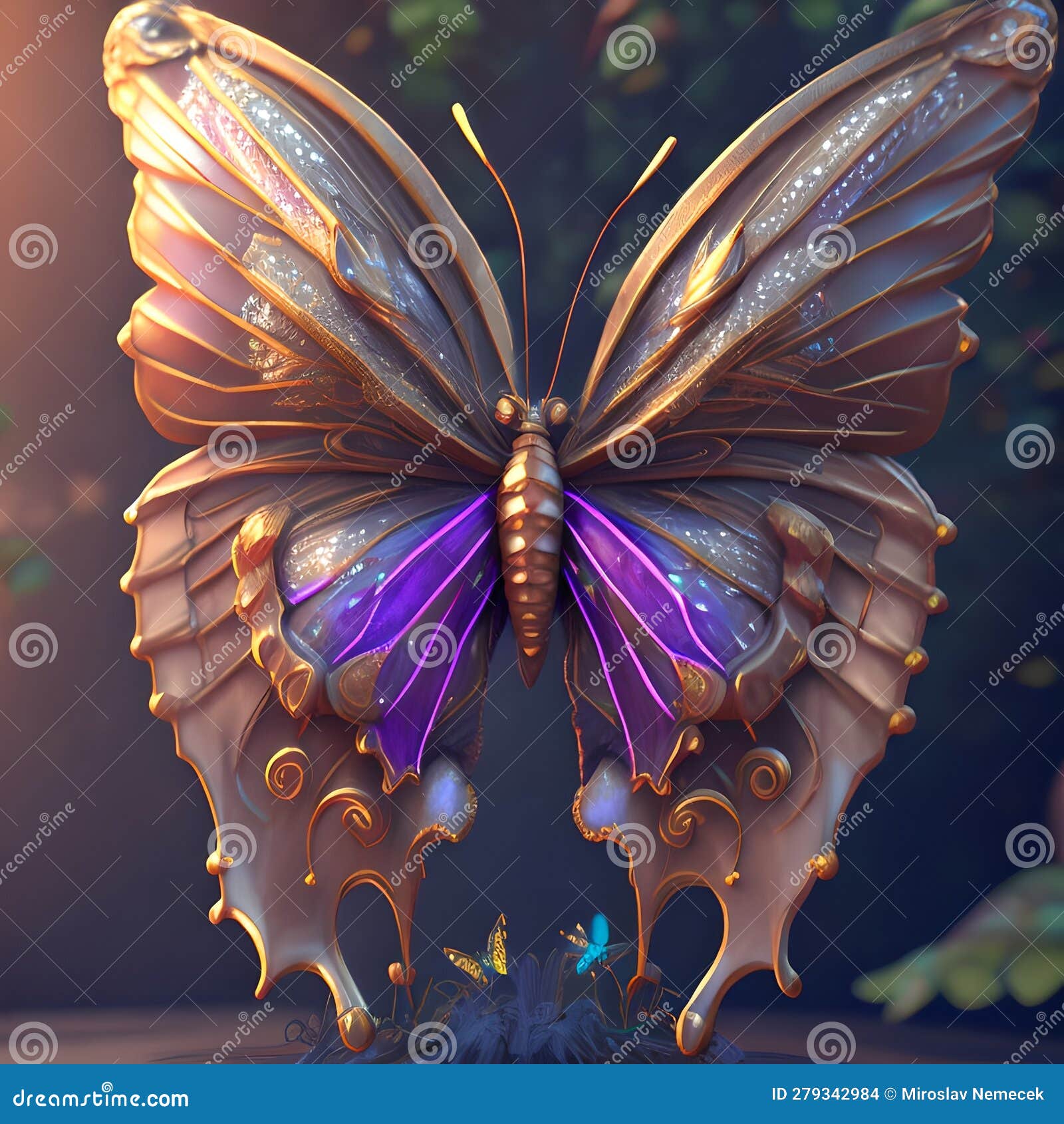 Flying Butterfly, Generative AI Illustration Stock Illustration ...