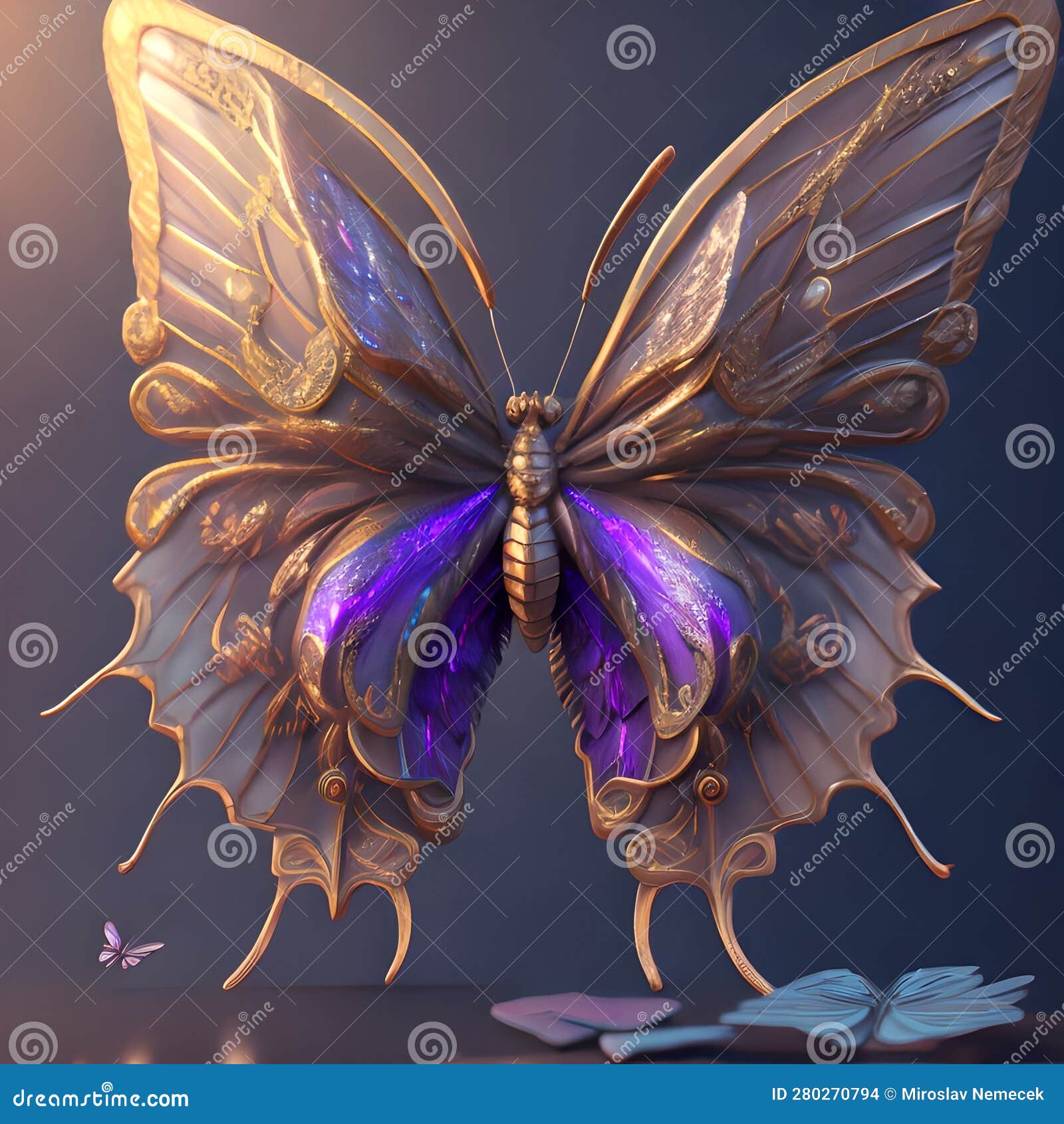 Flying Butterfly, Generative AI Illustration Stock Illustration ...