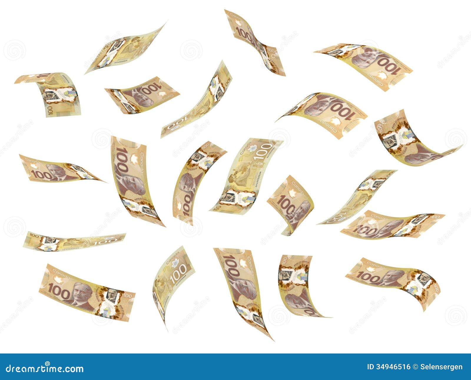 Flying Canadian Dollar stock illustration. Illustration of currency ...