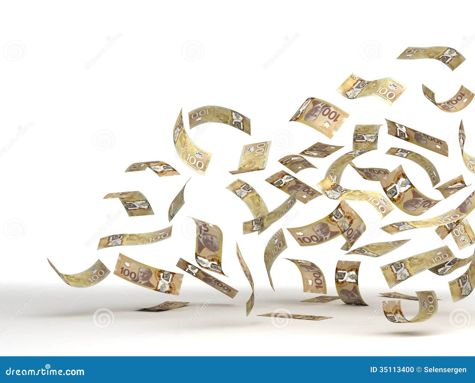 Flying Canadian Dollar stock illustration. Illustration of large - 35113400