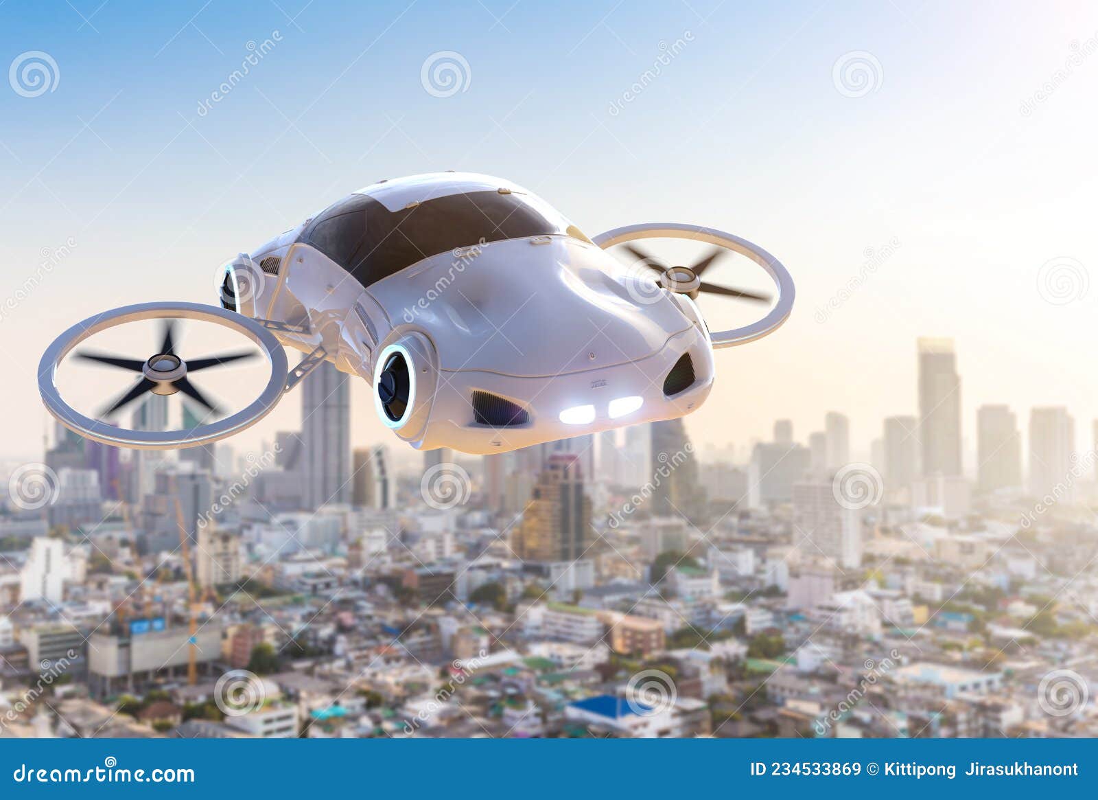 Flying car or car drone stock image. Image of aircraft - 234533869