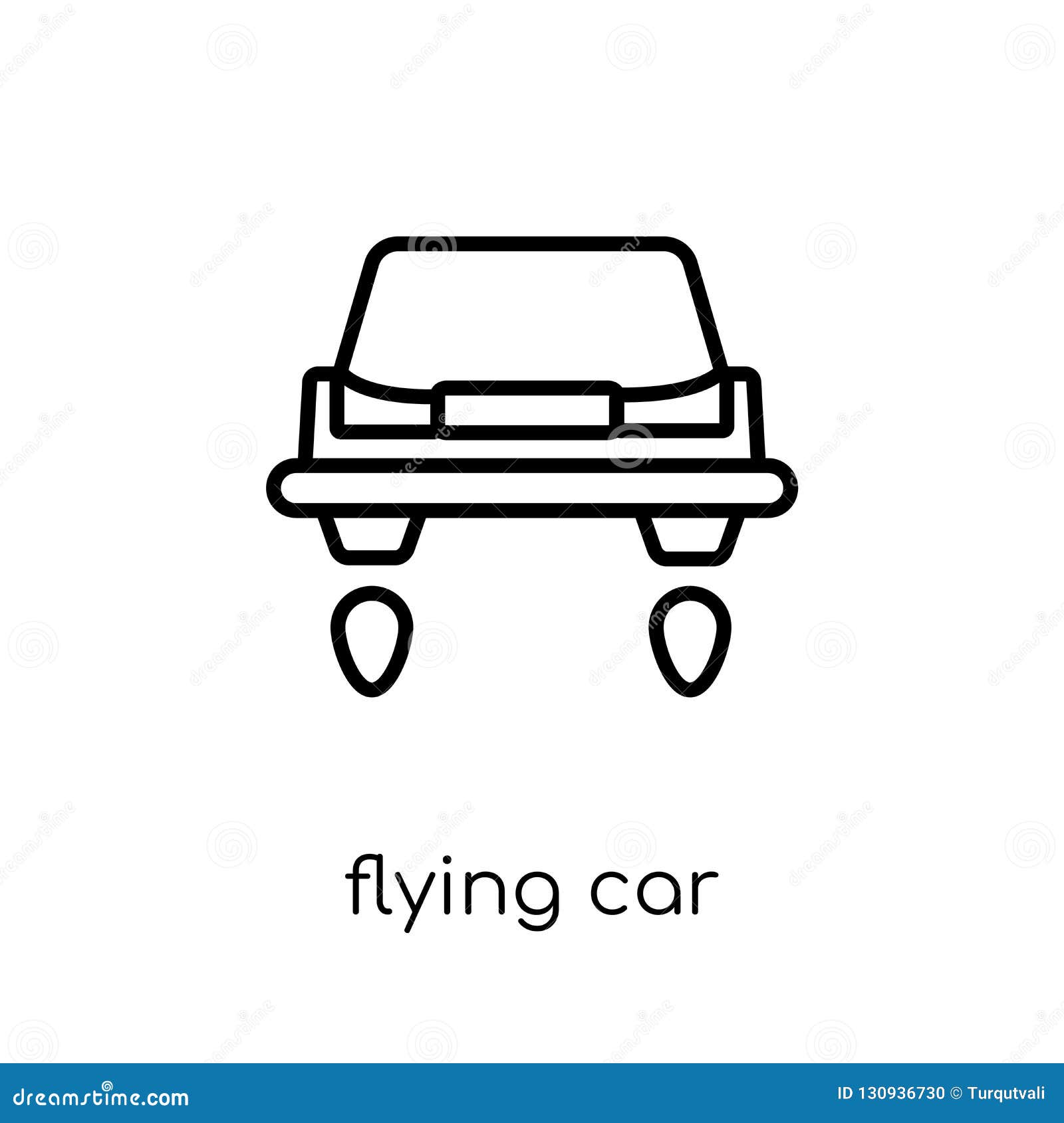 Flying Car Icon. Trendy Modern Flat Linear Vector Flying Car Ico Stock ...