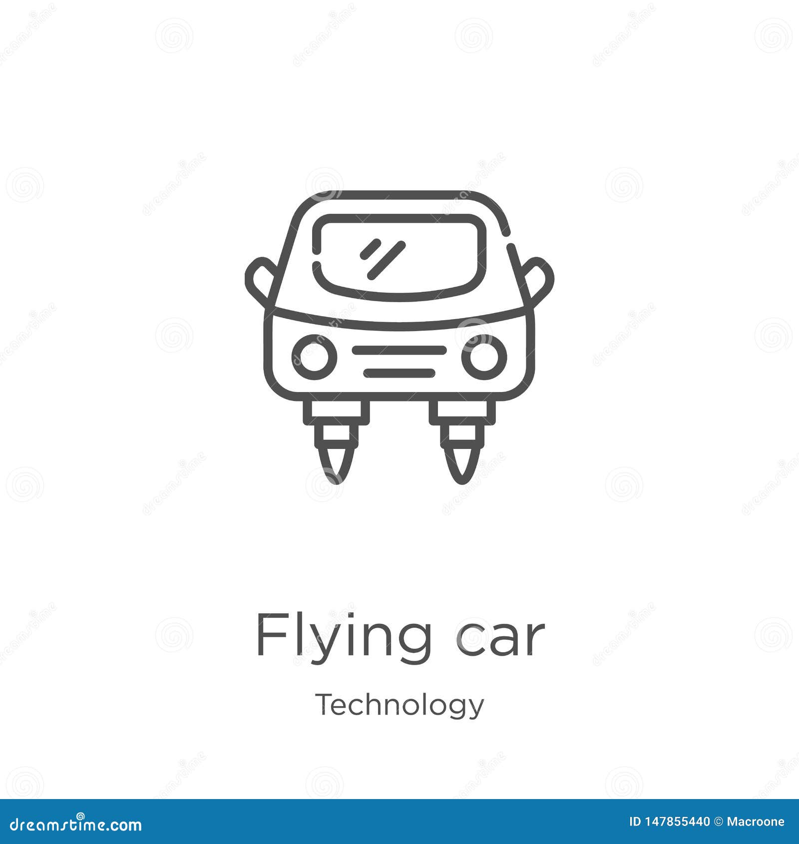 Flying Car Icon Vector from Technology Collection. Thin Line Flying Car ...