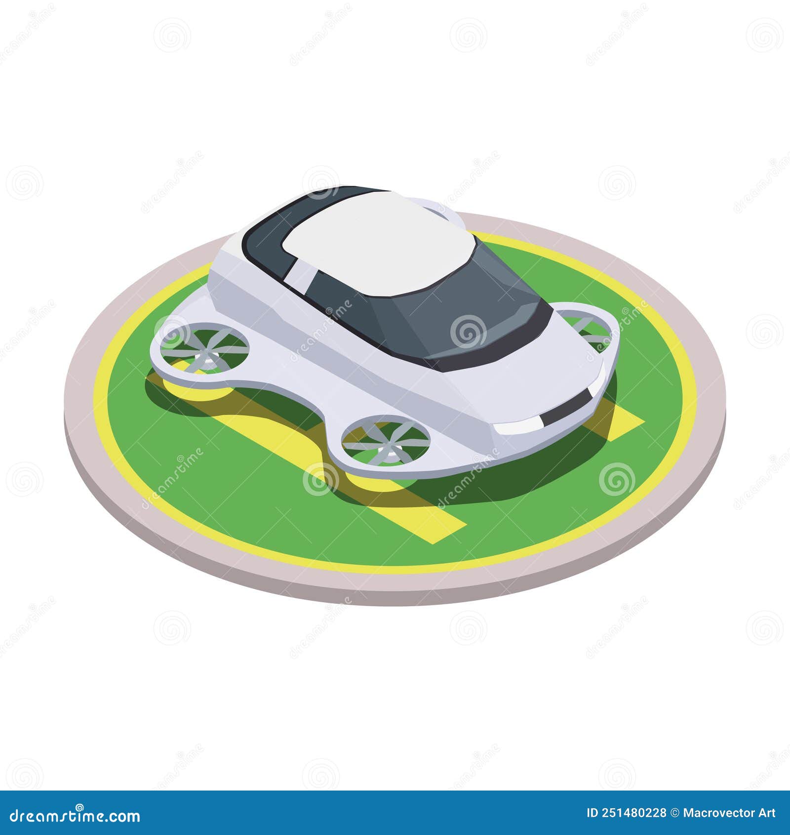 Flying Car Isometric Composition Stock Vector - Illustration of ...
