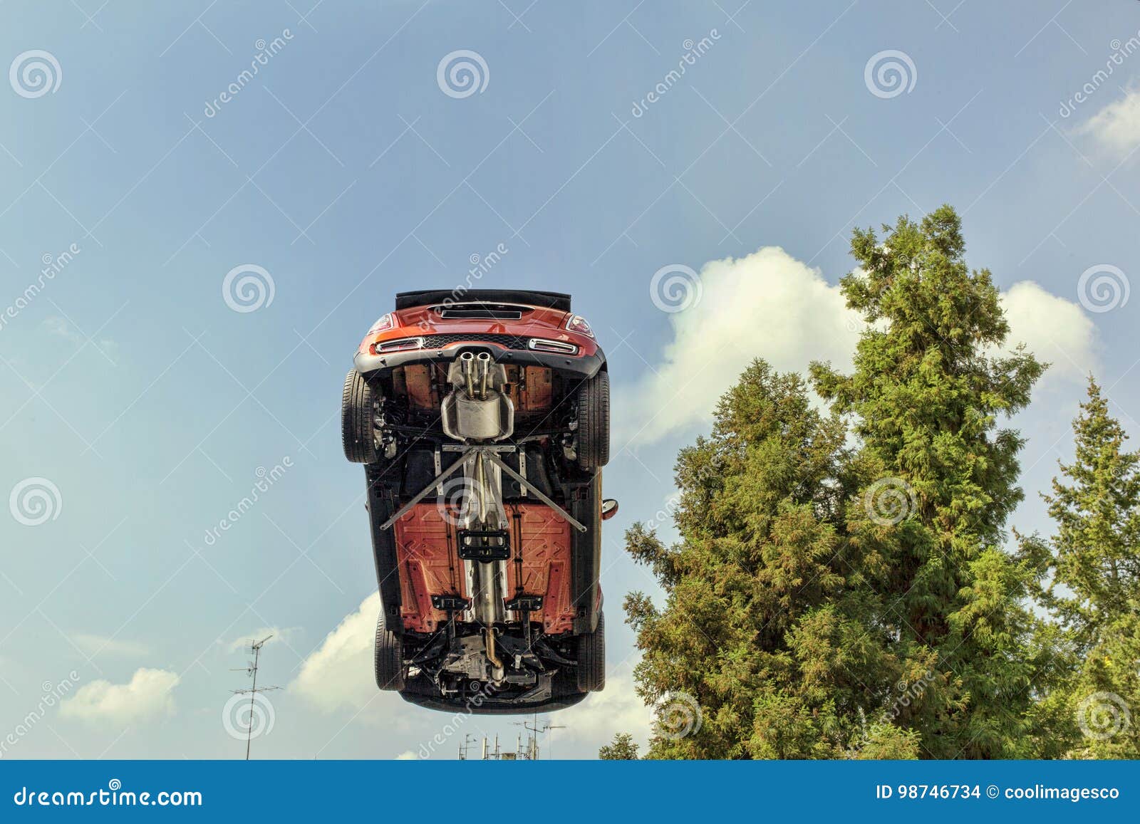 A flying car in the sky stock photo. Image of scene, industrial - 98746734