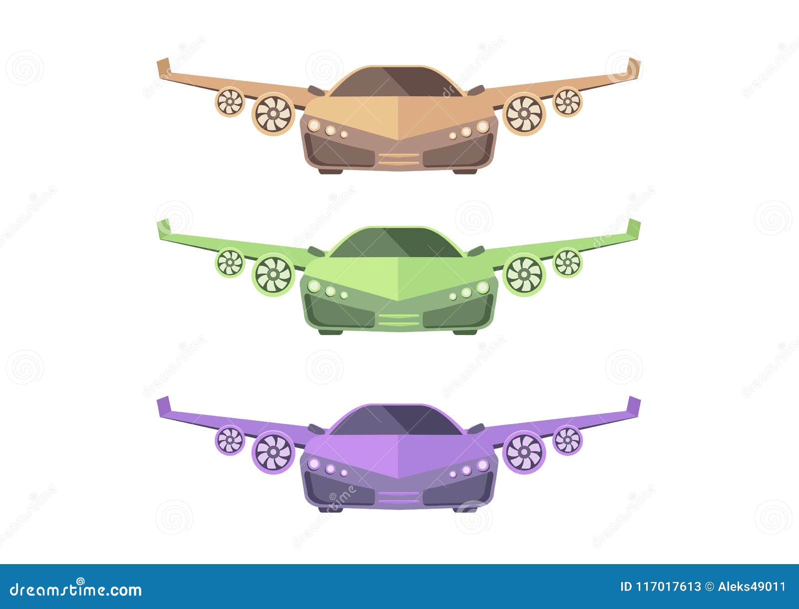 Future Transport .Flying Car .Set Vector Stock Vector - Illustration of ...