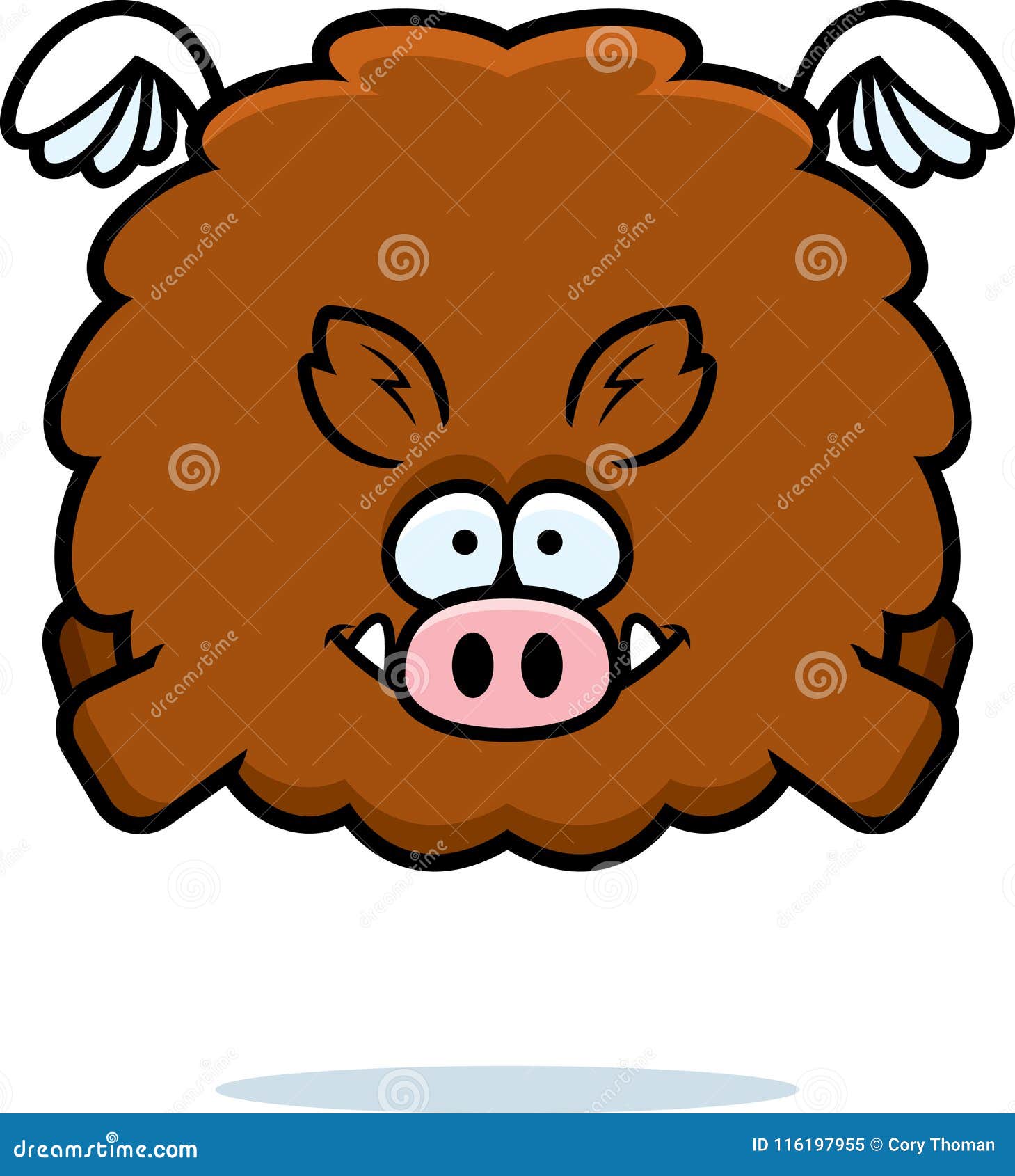Flying Cartoon Boar stock vector. Illustration of clipart - 116197955